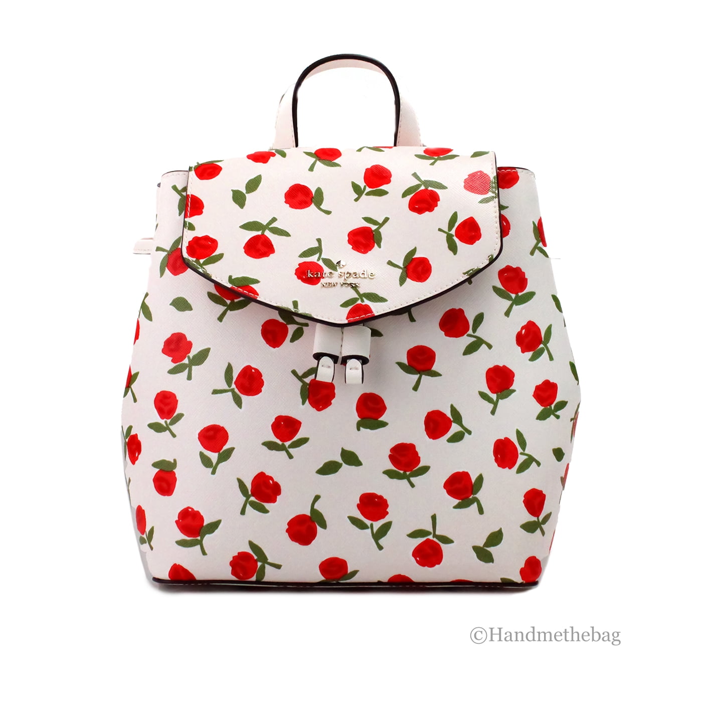 Kate Spade Lizzie Medium Festive Rosette Leather Flap Backpack ...