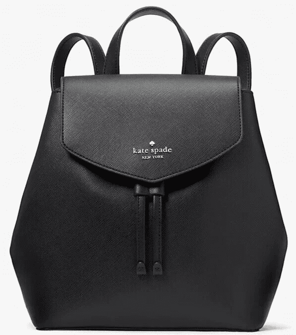 Kate Spade Lizzie Medium Flap Backpack Black Leather Bag KE895 ...