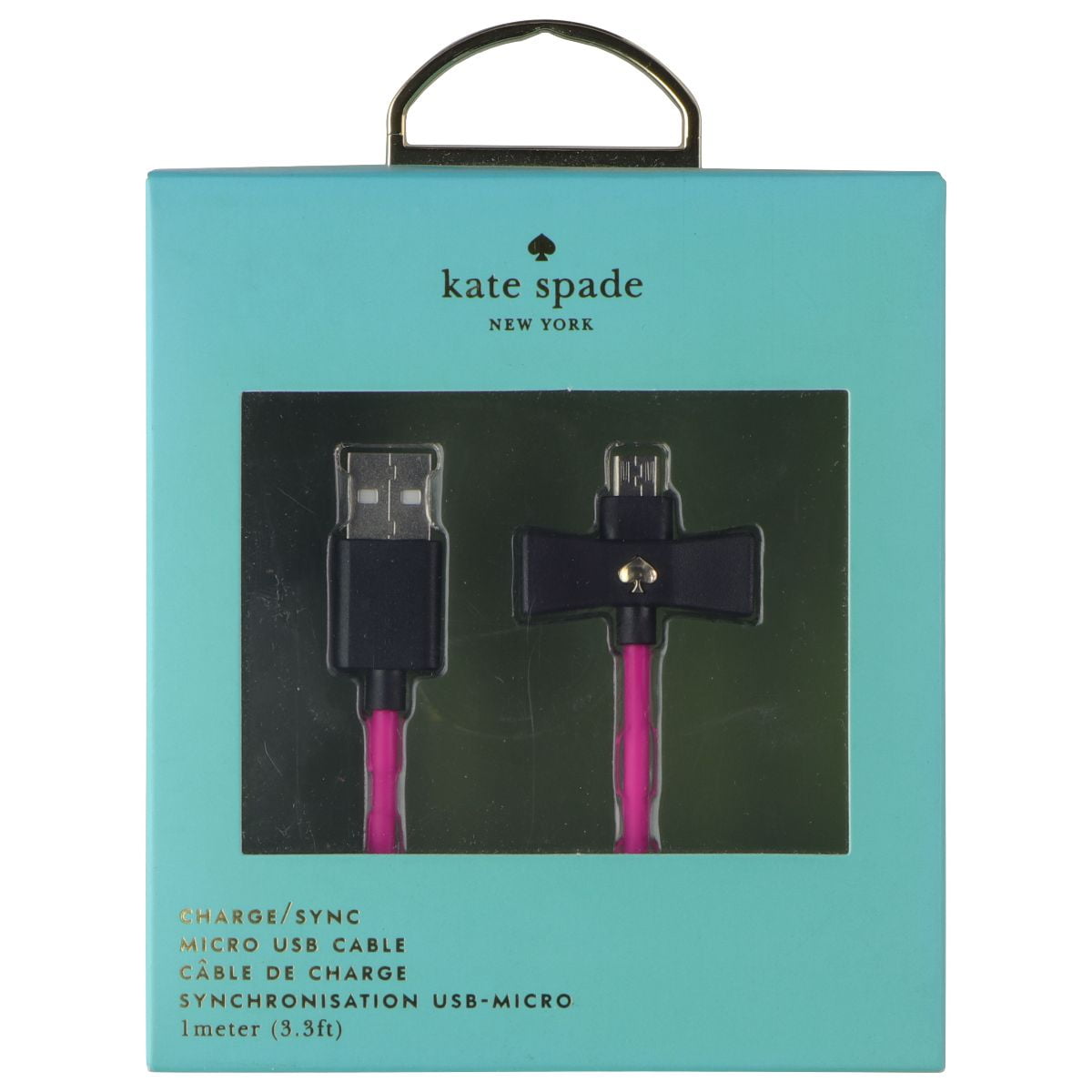Kate Spade New York (3.3-Ft) Charge/Sync Micro-USB Cable - Pink/Black ...