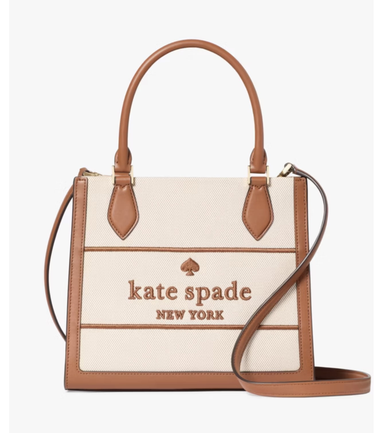 Kate Spade New York Ellie Canvas Small Tote Warm Gingerbread Multi ...