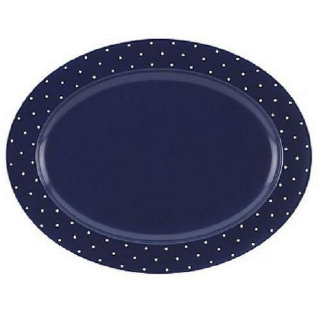 Kate Spade New York Larabee Dot Platter, 16" -Navy - Walmart.com