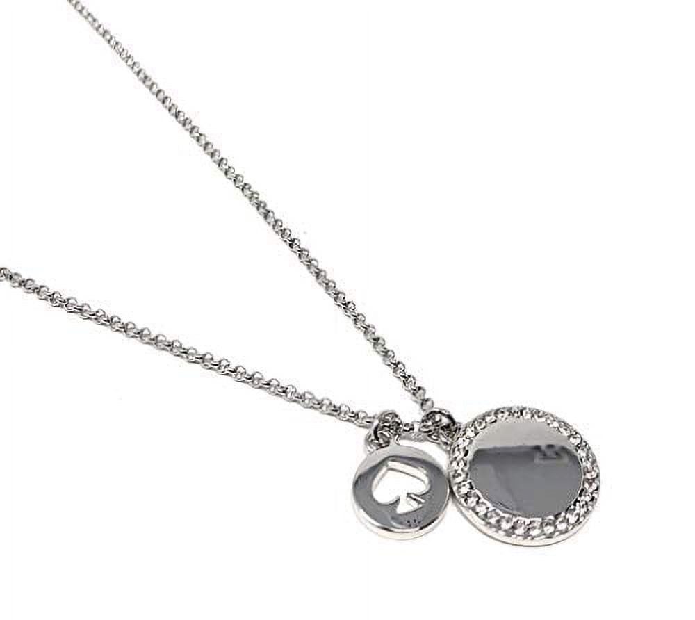 Kate Spade New York Necklace Clear Silver Plated Spot The Spade Charm Pendant Walmart
