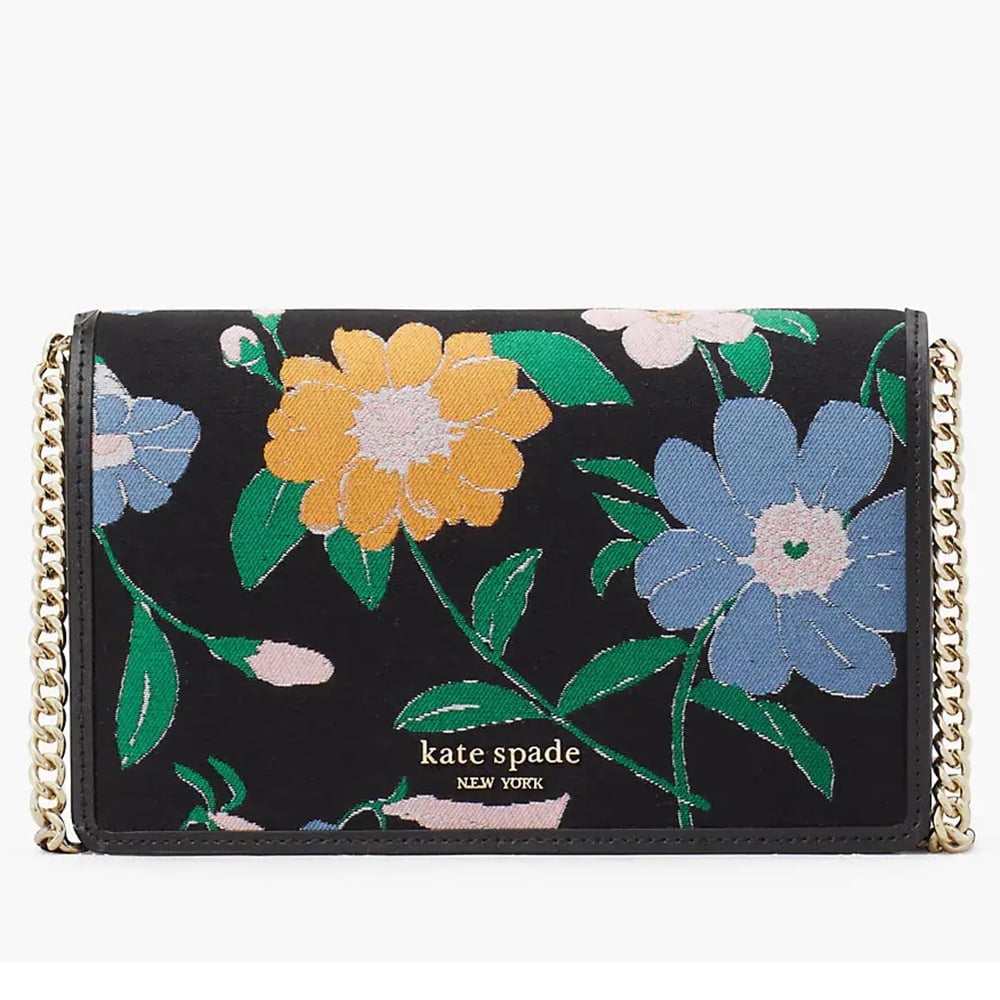 Kate Spade New York Women's Floral Jacquard Chain Wallet Crossbody Bag ...