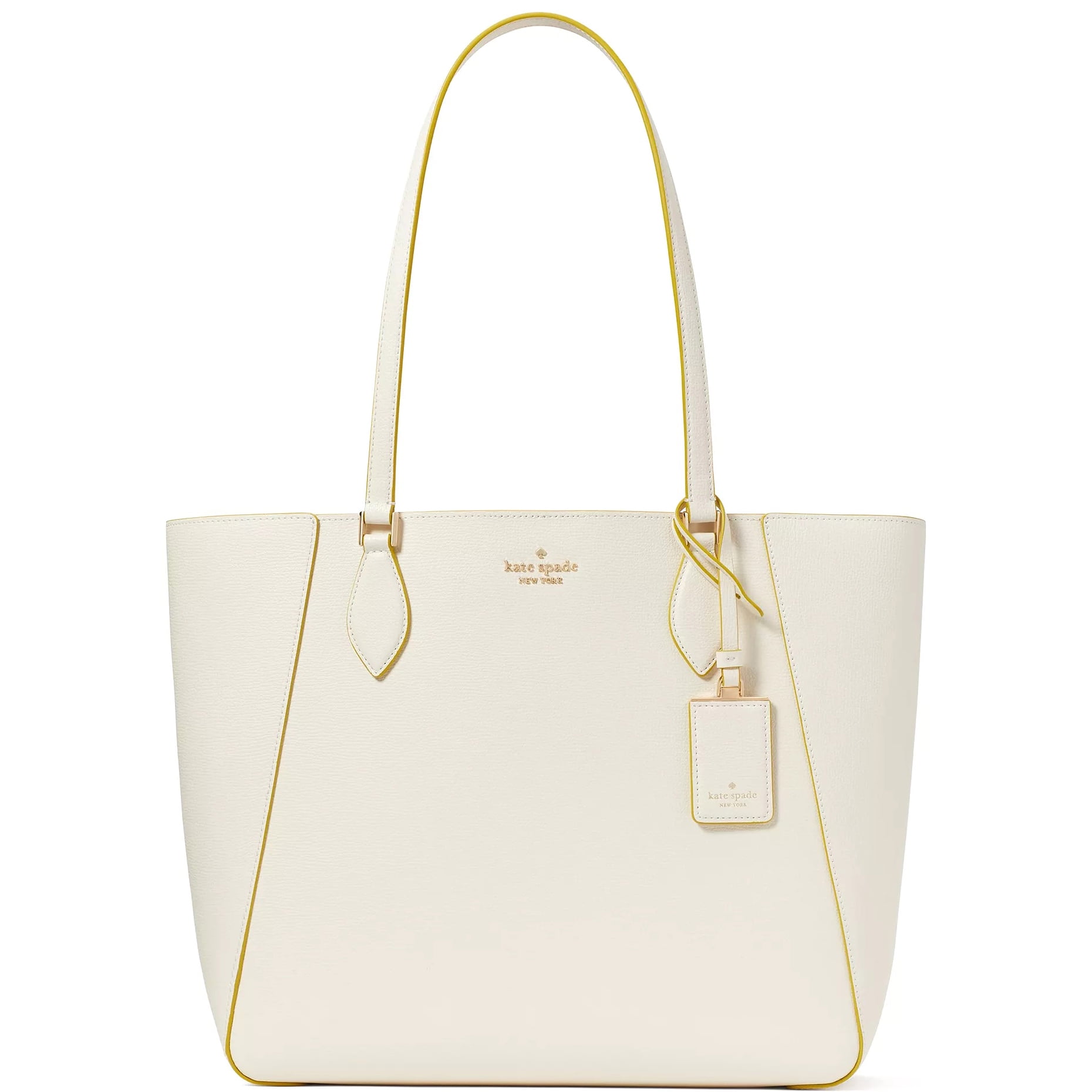 Kate Spade New York Women's Poppy Refined Grain Leather Large Tote (Meringue) - Walmart.com