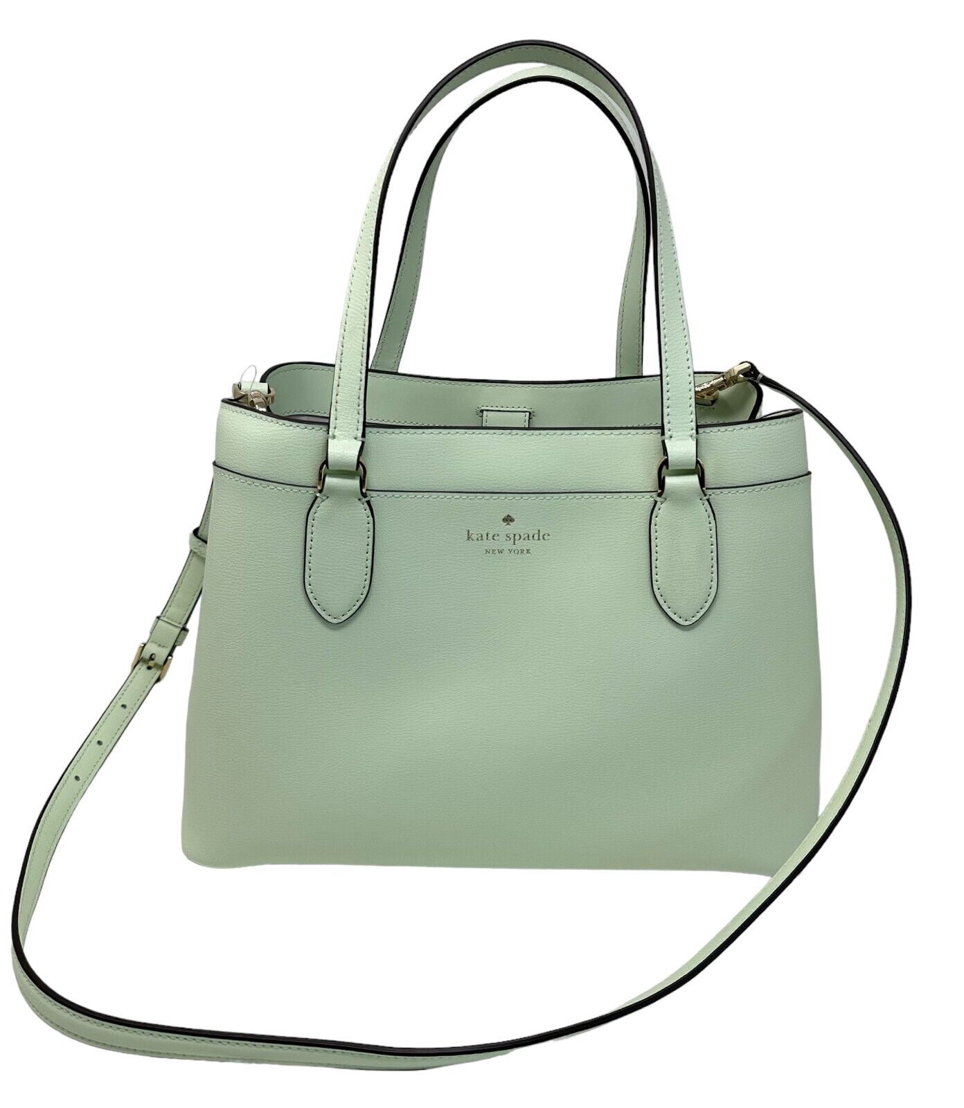 Kate Spade Sienna Refined Grain Leather Medium Satchel Bag Lime ...