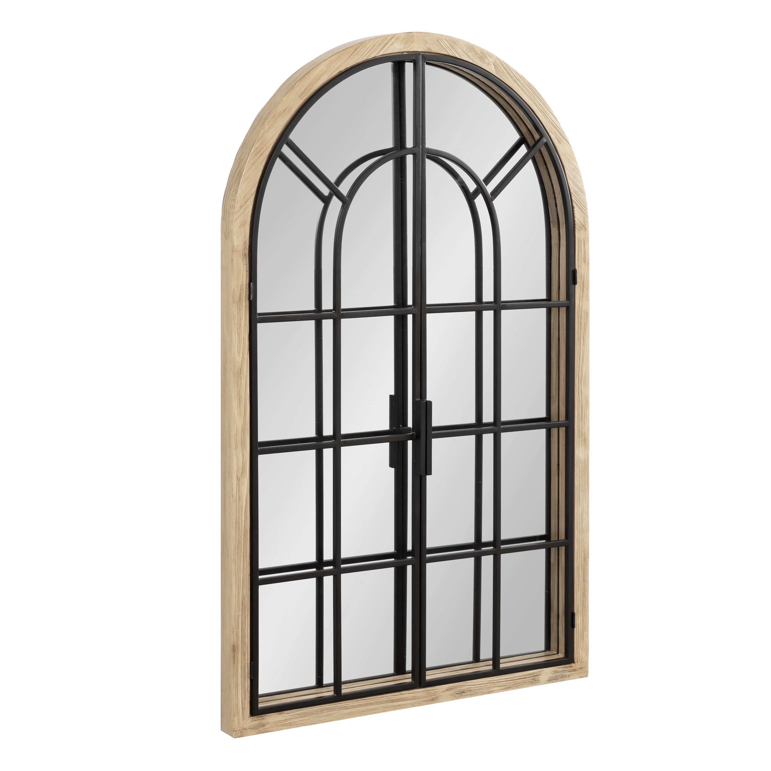 Kate and Laurel Boldmere Rustic Windowpane Arch Mirror, 26 x 42 ...