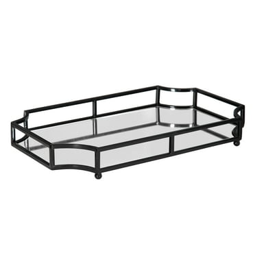 Kate and Laurel Gohana Modern Mirrored Tray, 16 Inch Diameter, Silver ...