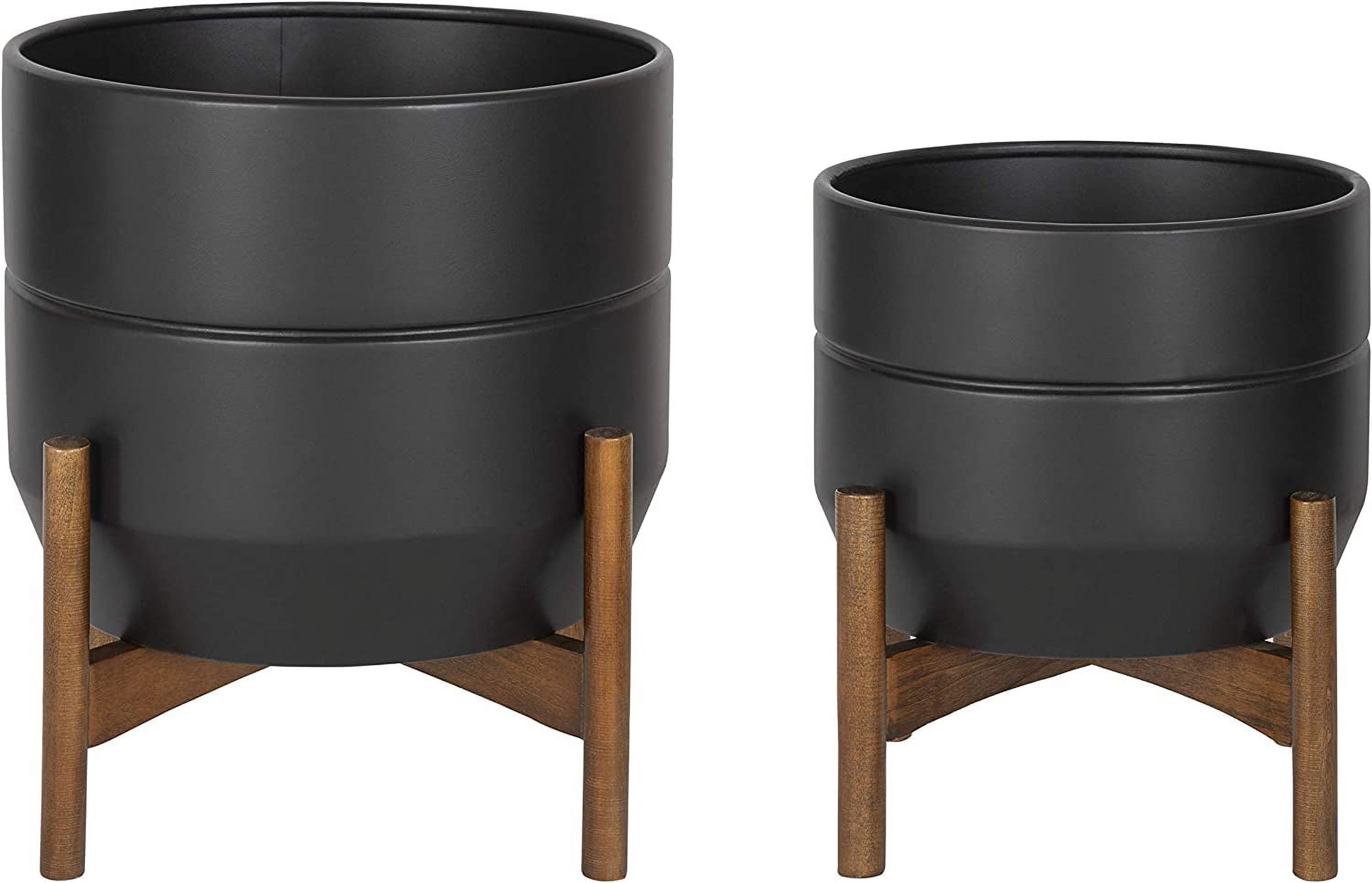 Kate and Laurel Dolbry Mid-Century Modern Metal Planters, Set of 2 ...