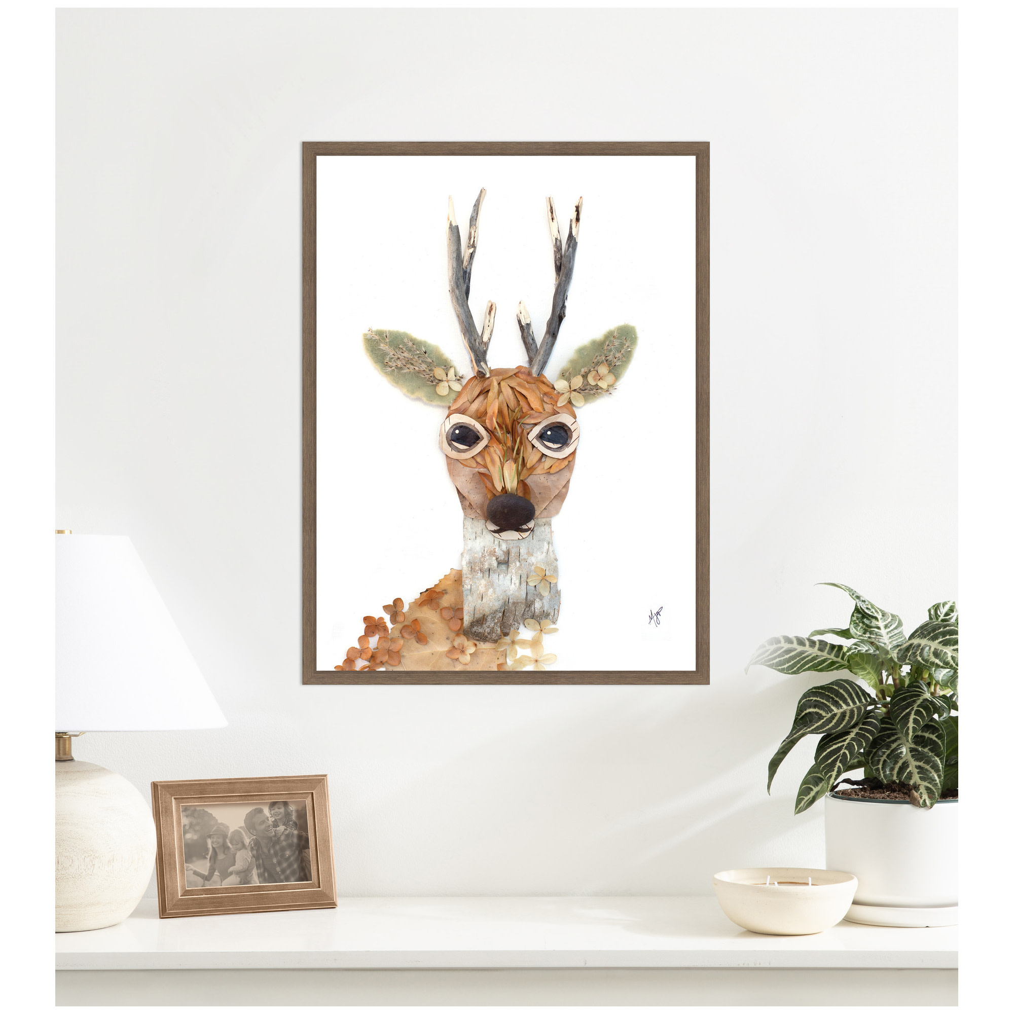 Kate and Laurel Framed Canvas Wall Art Print Buck by Madeline Jeppesen ...