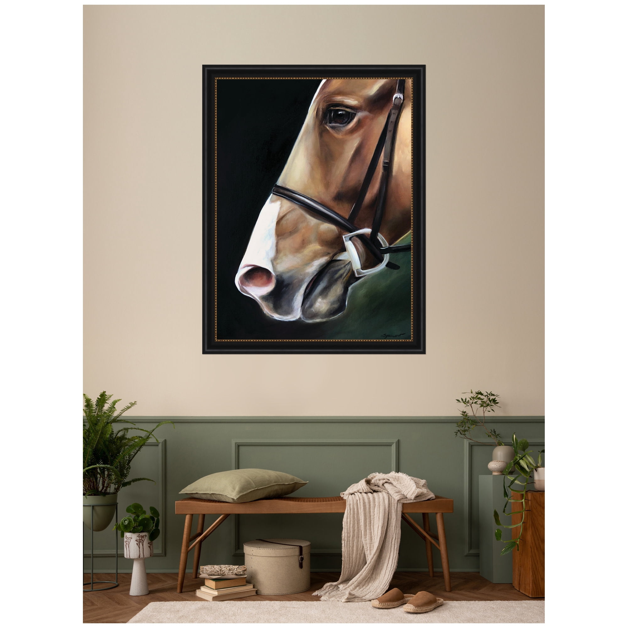 Kate and Laurel Framed Wall Art Print Chestnut Horse by Mary Sparrow ...