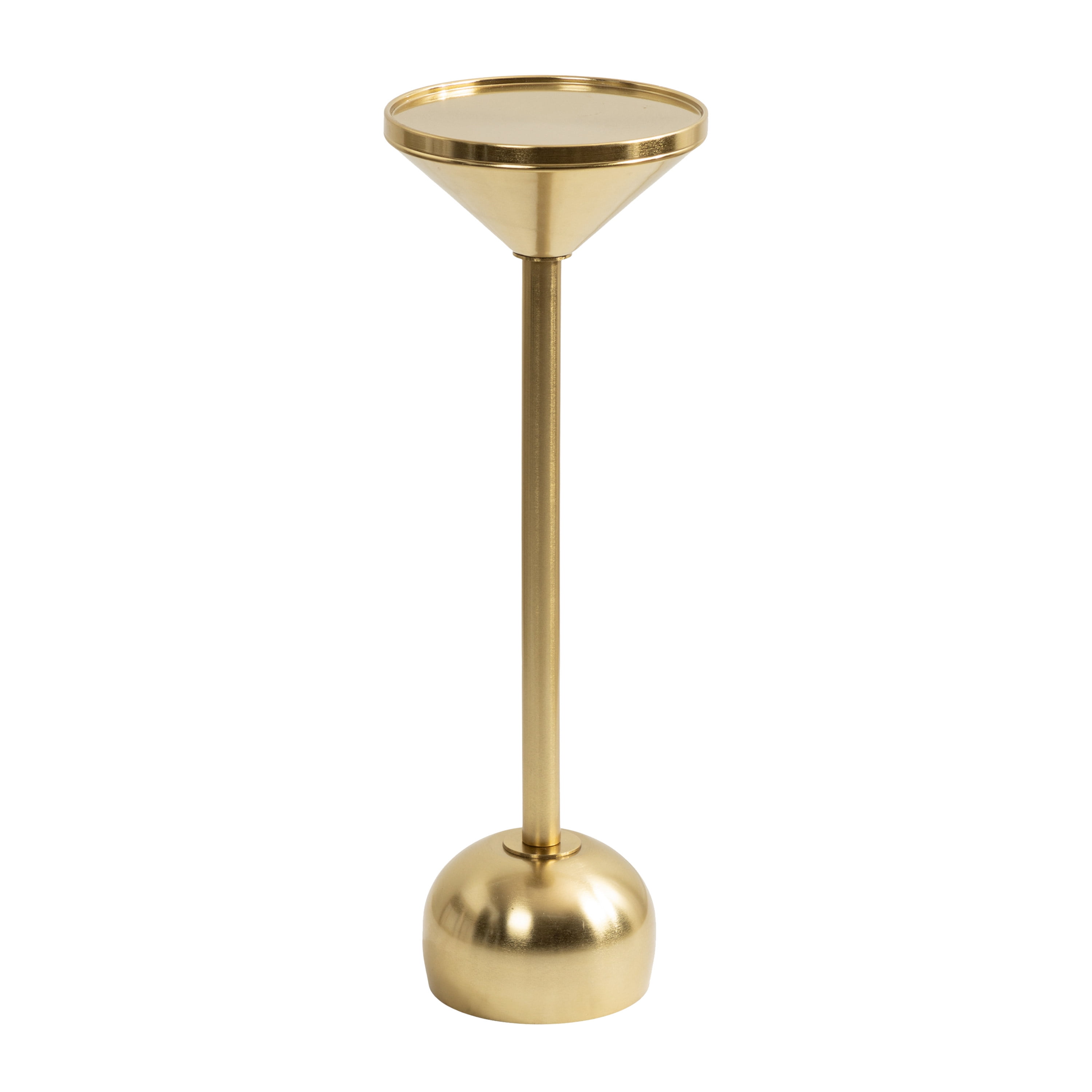 Kate and Laurel Frisk Modern Round Drink Table, 8 x 8 x 23, Gold, Metal ...