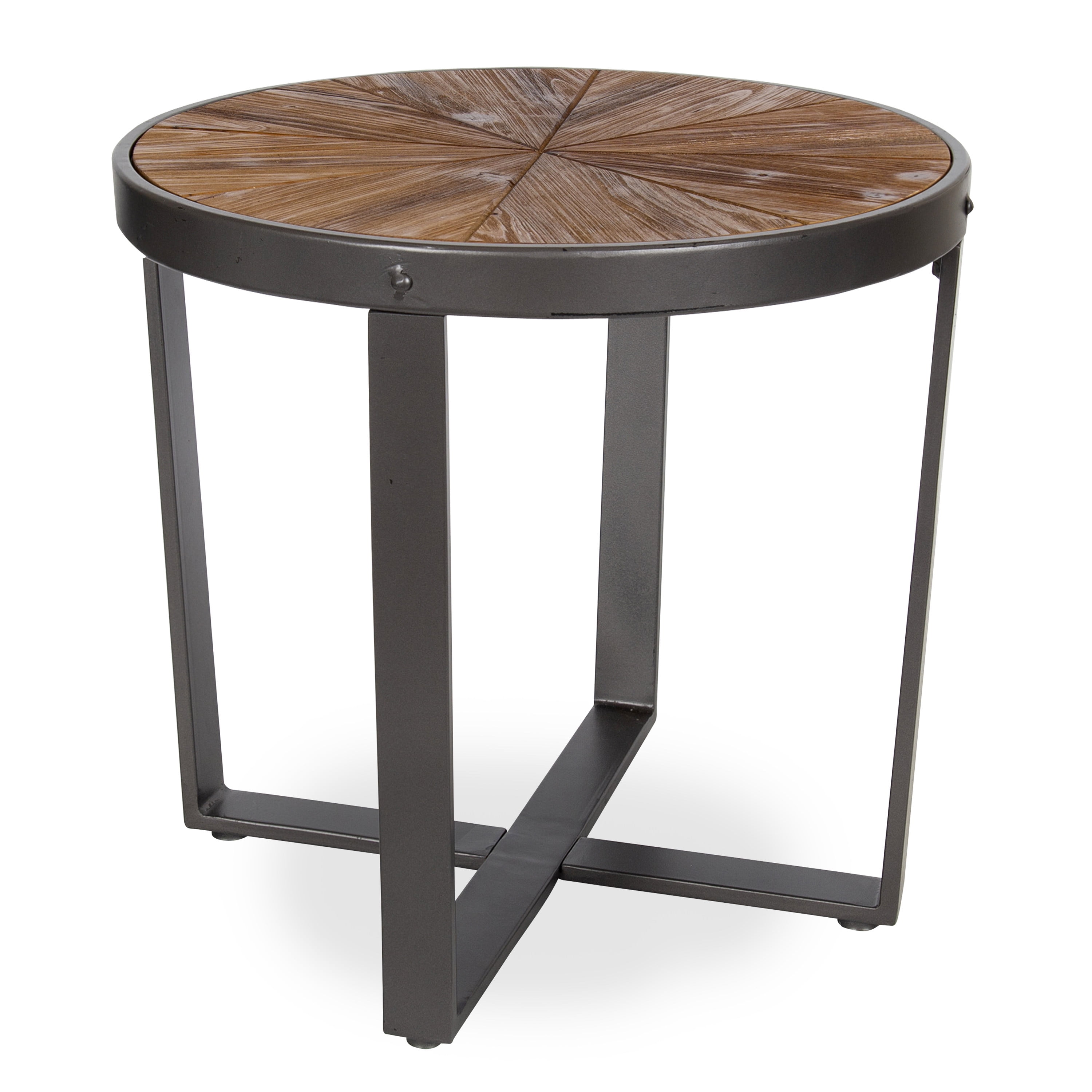 Kate and Laurel Gerhardt Round Wood and Metal Side Table, 20 x 20 x 18. ...