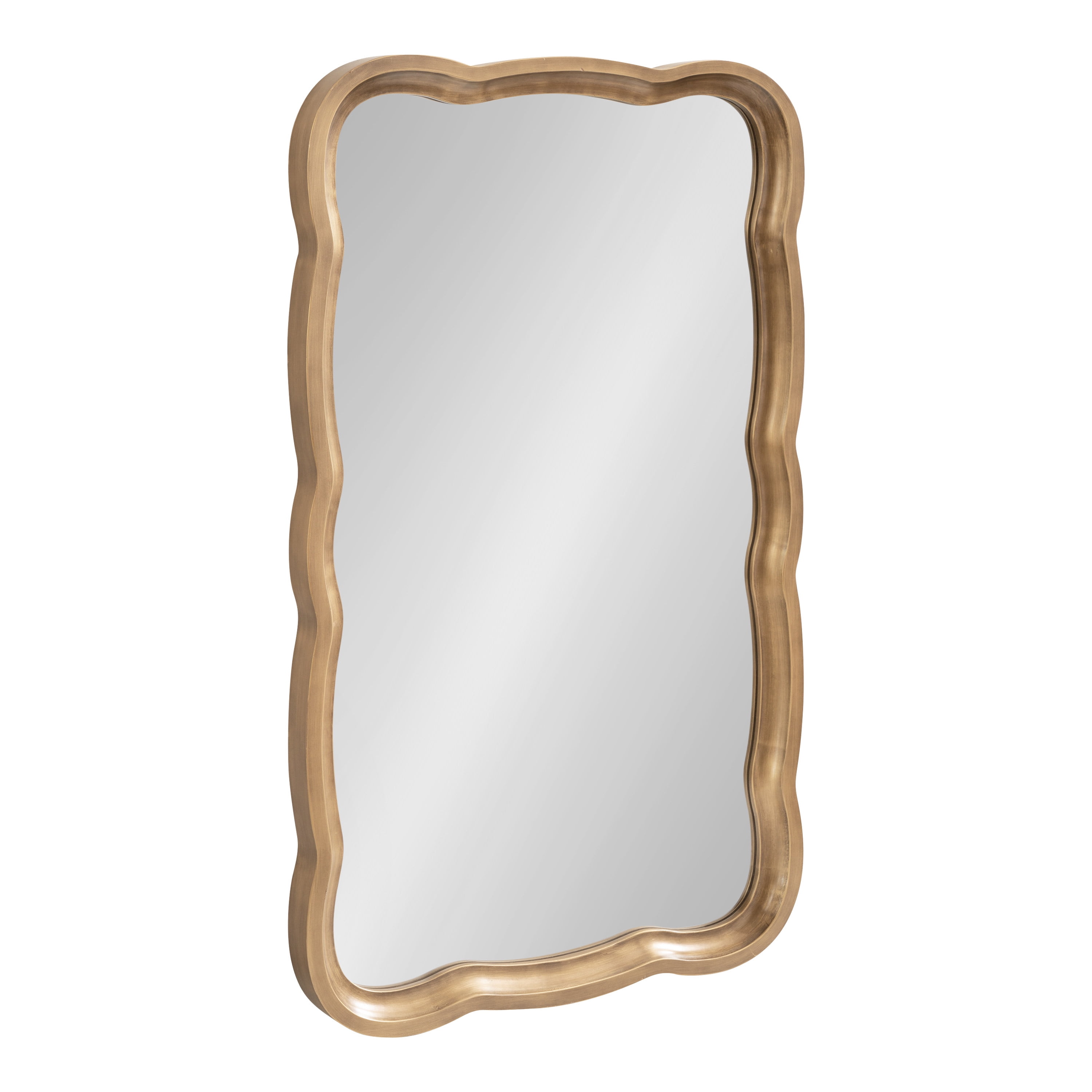Kate and Laurel Hatherleigh Scallop Wooden Vintage Wavy Wall Mirror, 24 ...
