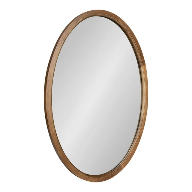 Kate and Laurel Hogan Farmhouse Oval Wall Mirror, 24x36, Rustic Brown ...