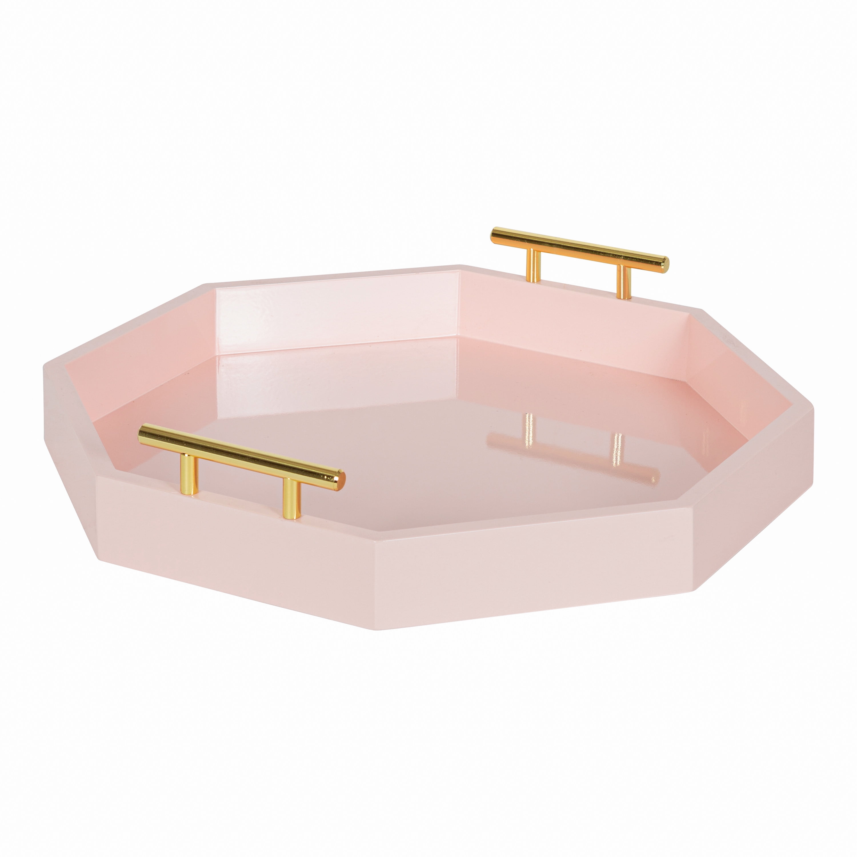 Kate and Laurel Lipton Decorative Modern Octagon Tray, 18 x 18, Pink ...