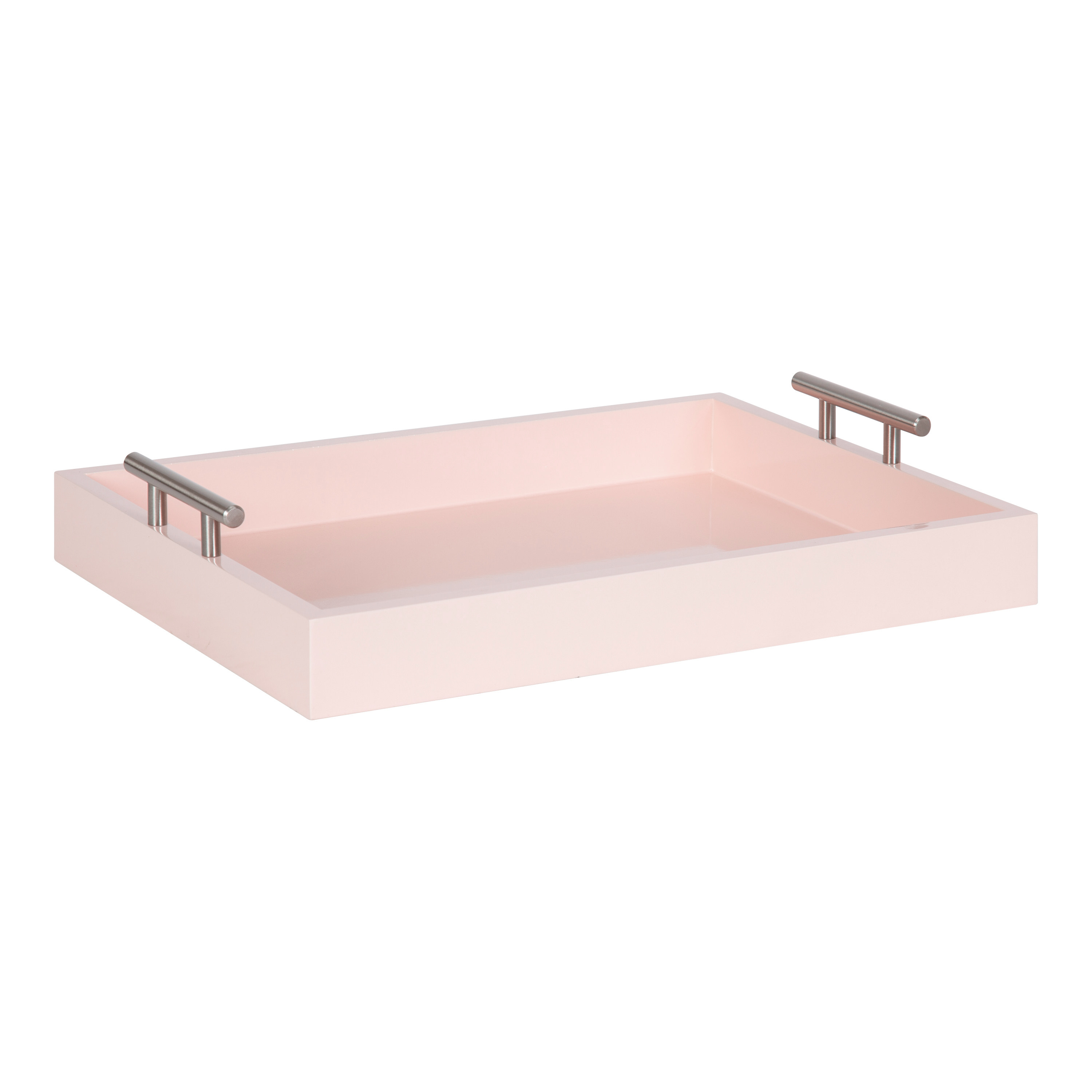 Free Shipping! Kate and Laurel Lipton Modern Pink and Silver Wood Tray ...