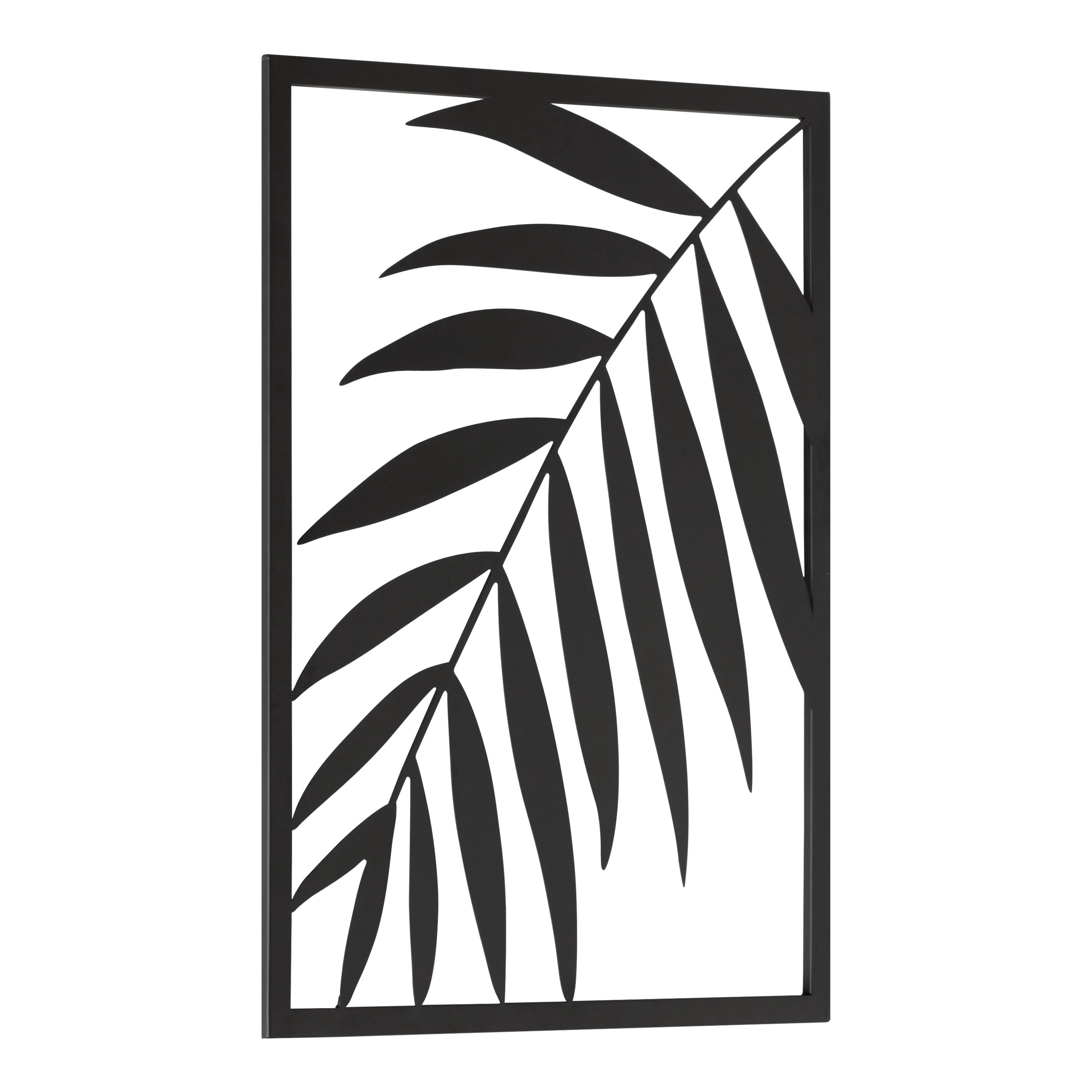 Kate and Laurel Malak Modern Leaf Metal Plaque, 22 x 28, Black ...