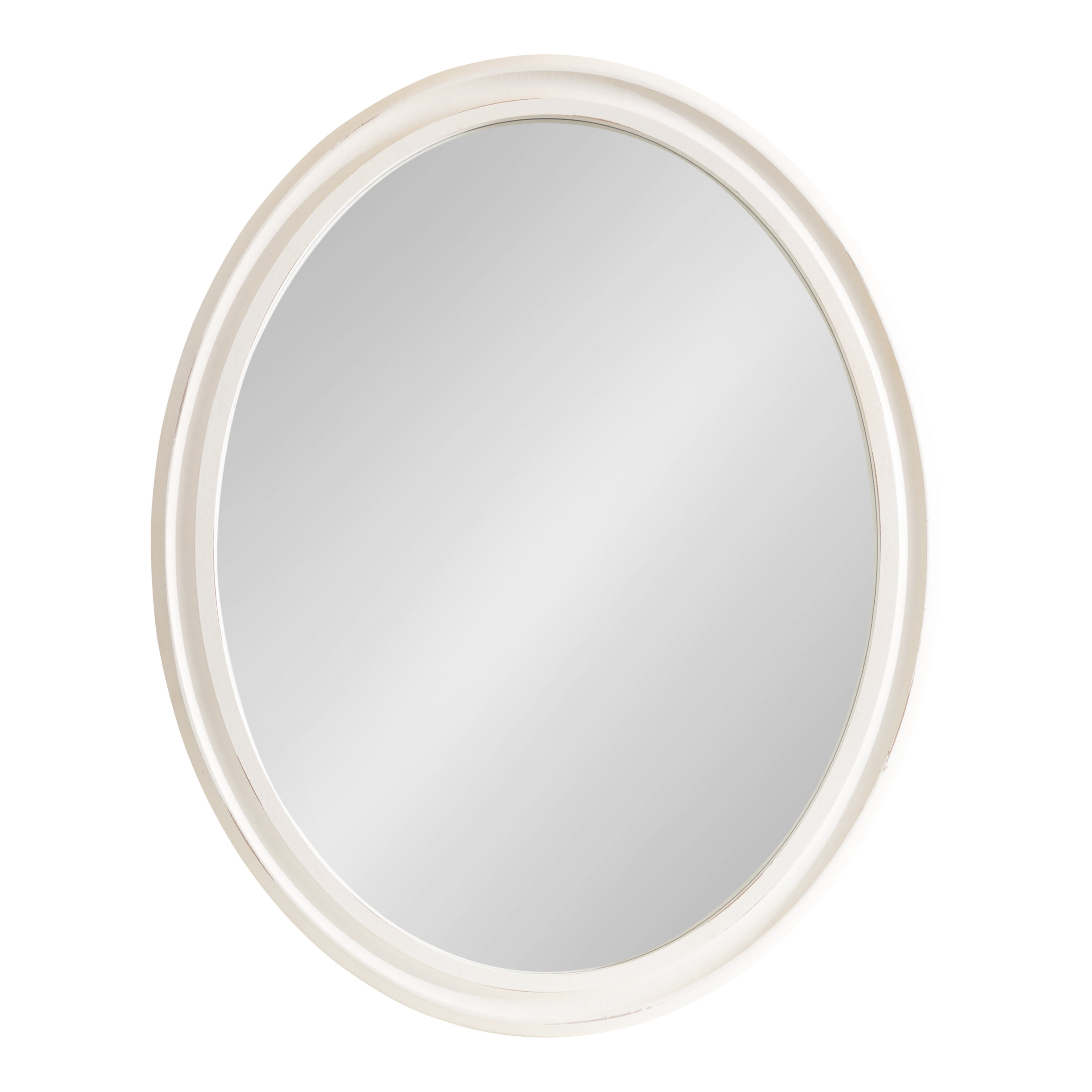 Kate and Laurel Mansell Oval Wall Mirror, 24 x 30, Rustic White, Rustic ...