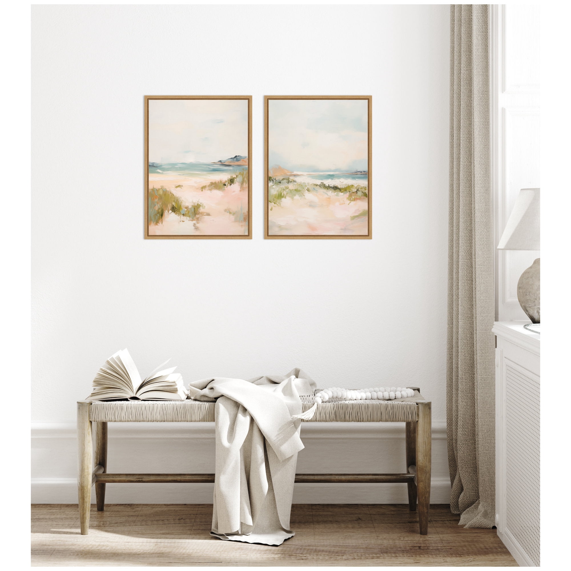 Kate and Laurel Natural Tranquil Landscape 2 Piece Framed Canvas Wall ...
