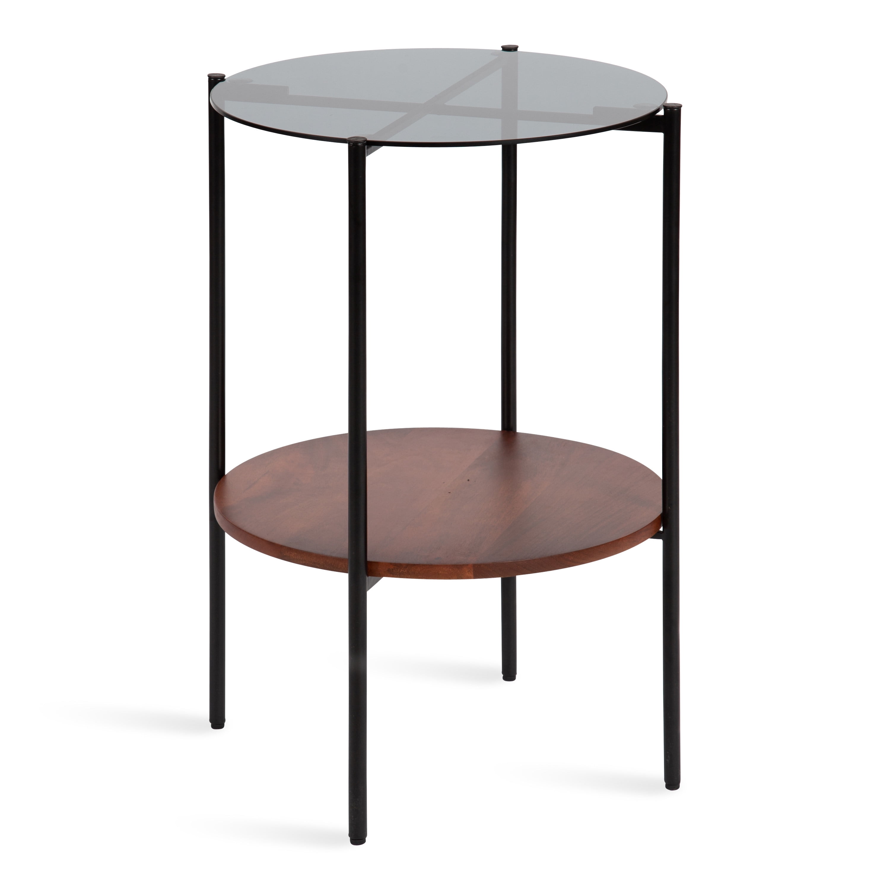 Kate and Laurel Ottelo Modern Side Table, 18 x 18 x 26.5, Walnut Brown ...