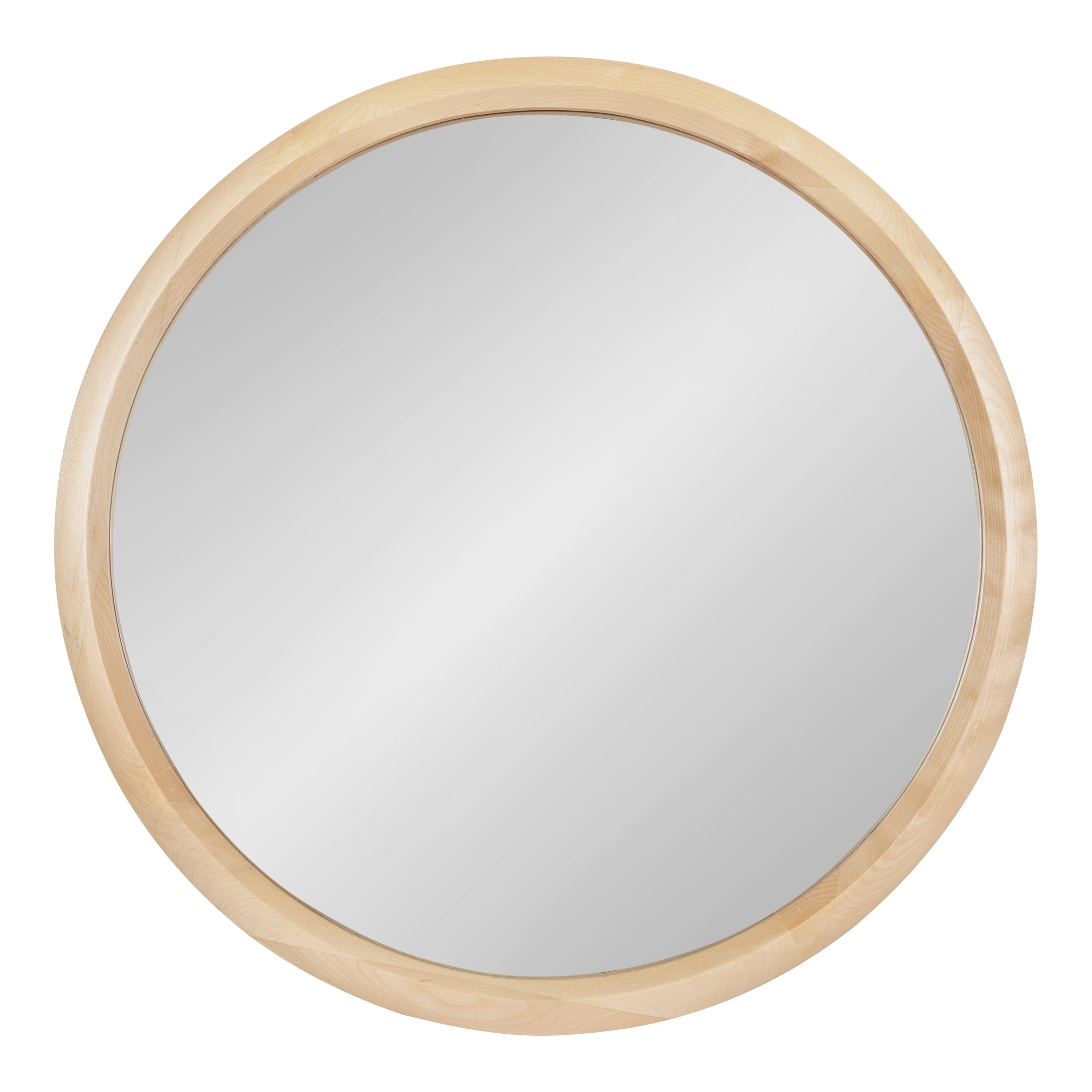 Kate and Laurel Pao Modern Round Wood Wall Mirror, 28, Natural Wood ...