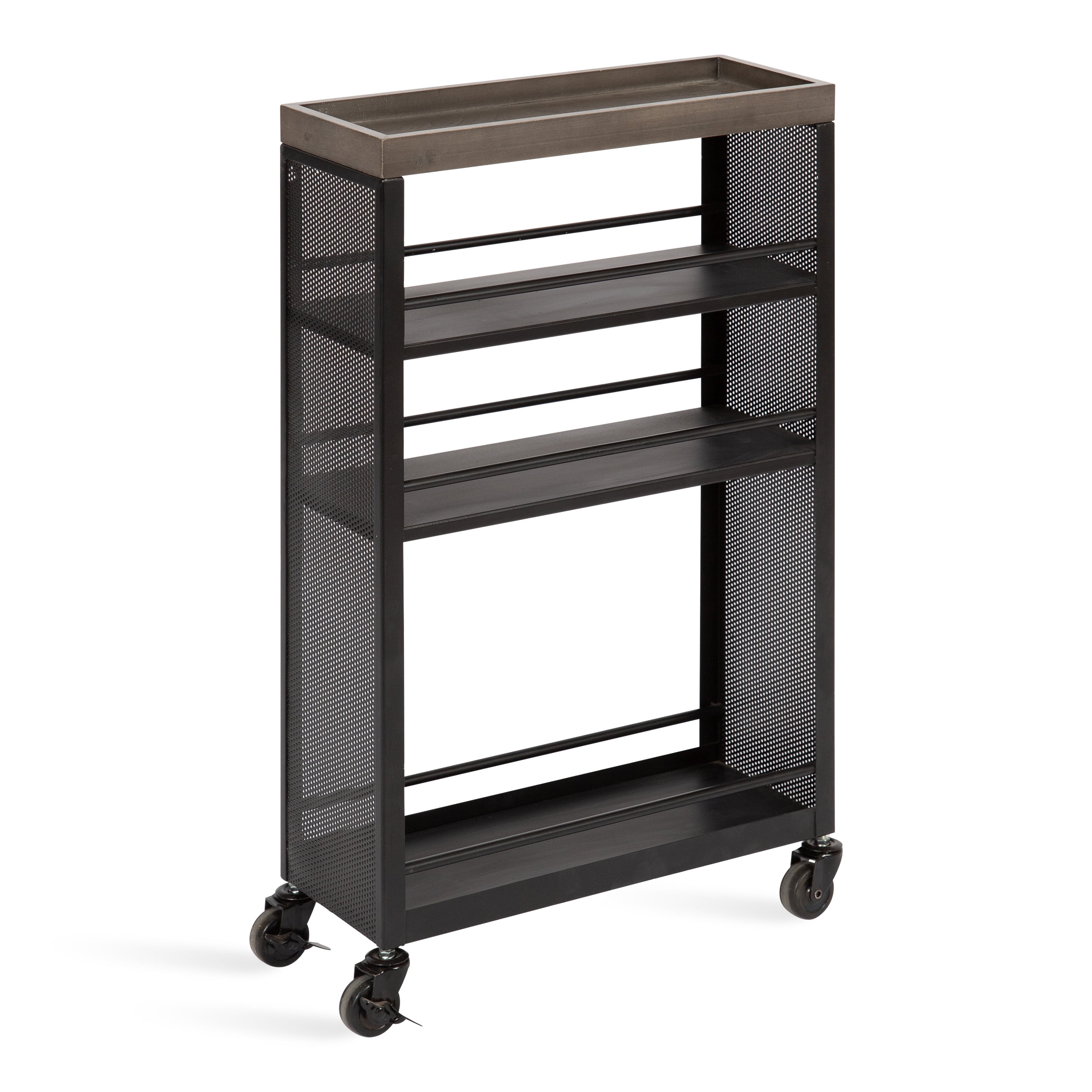 Kate and Laurel Piazza Modern Slim Storage Cart, 18 x 7 x 30, Gray and ...