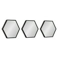 Kate and Laurel Rhodes Modern Hexagon Wall Mirror Set, 3 Pieces Black ...