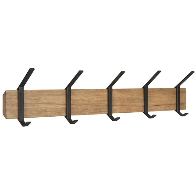 Kate and Laurel Rossmore Farmhouse 5-Hook Wall Hanging Coat Rack ...