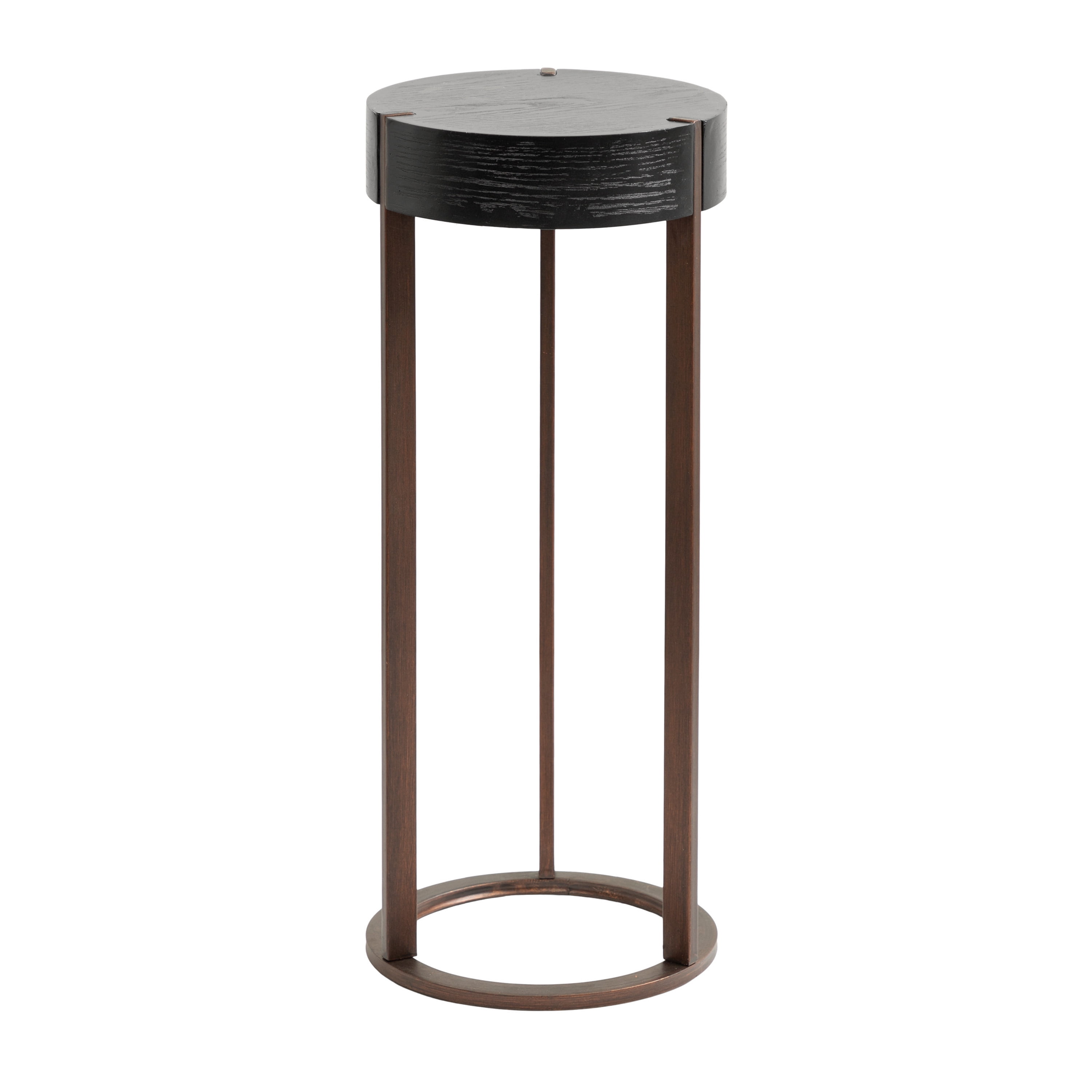 Kate and Laurel Rovin Modern Round Drink Table, 9 x 9 x 22, Black and ...