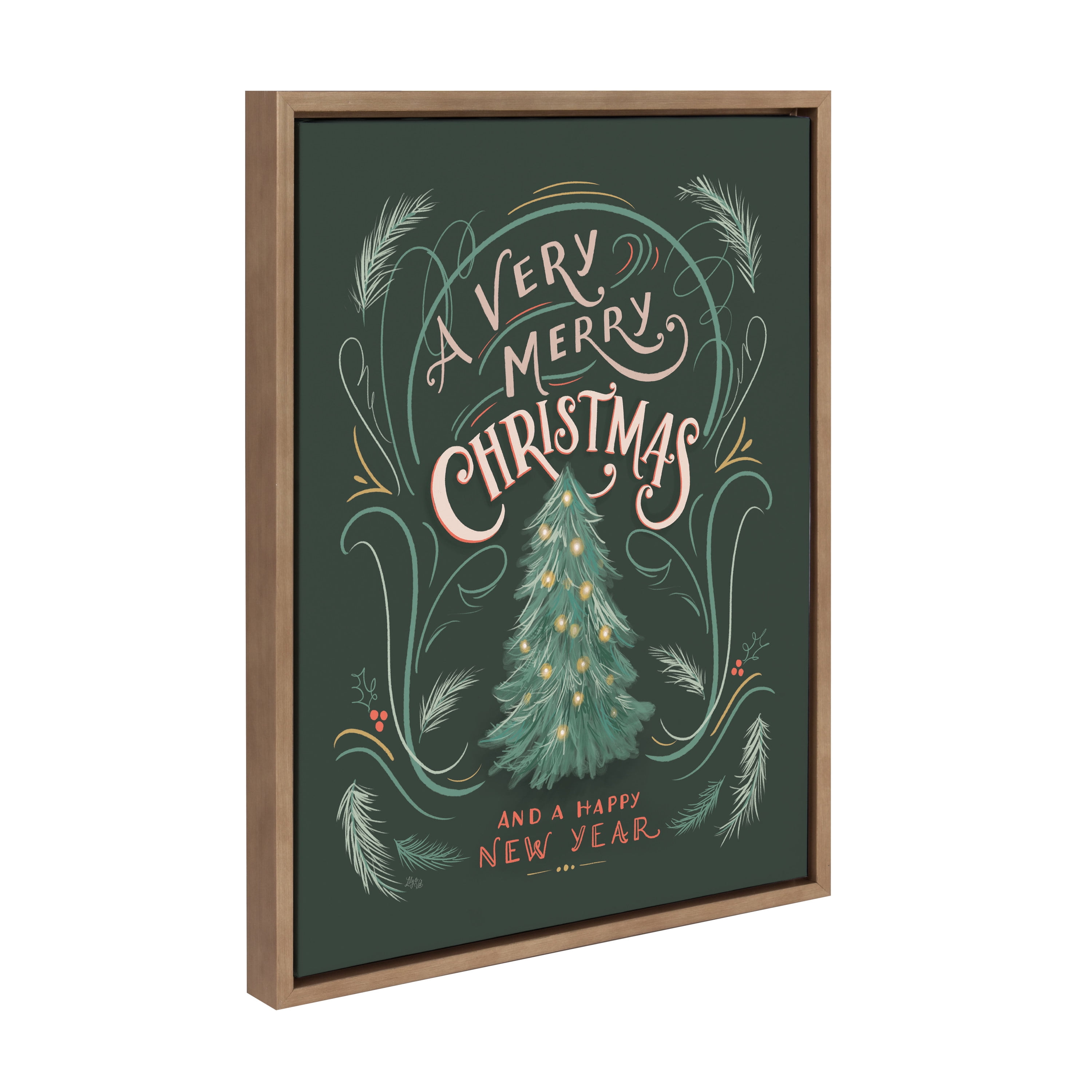 Kate and Laurel Sylvie A Very Merry Christmas Framed Canvas Wall Art by ...