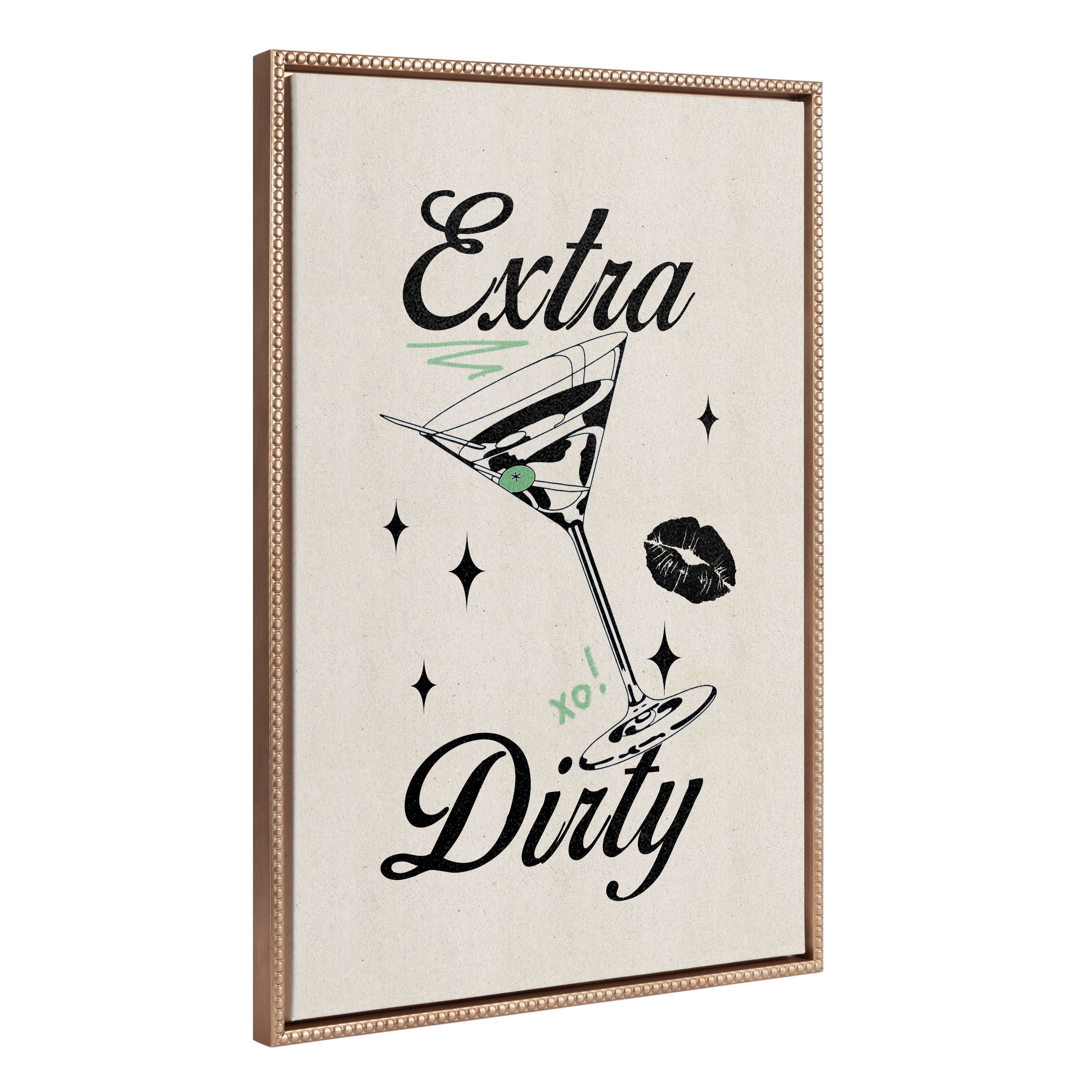 Kate and Laurel Sylvie Beaded Extra Dirty Vintage Framed Canvas Wall ...