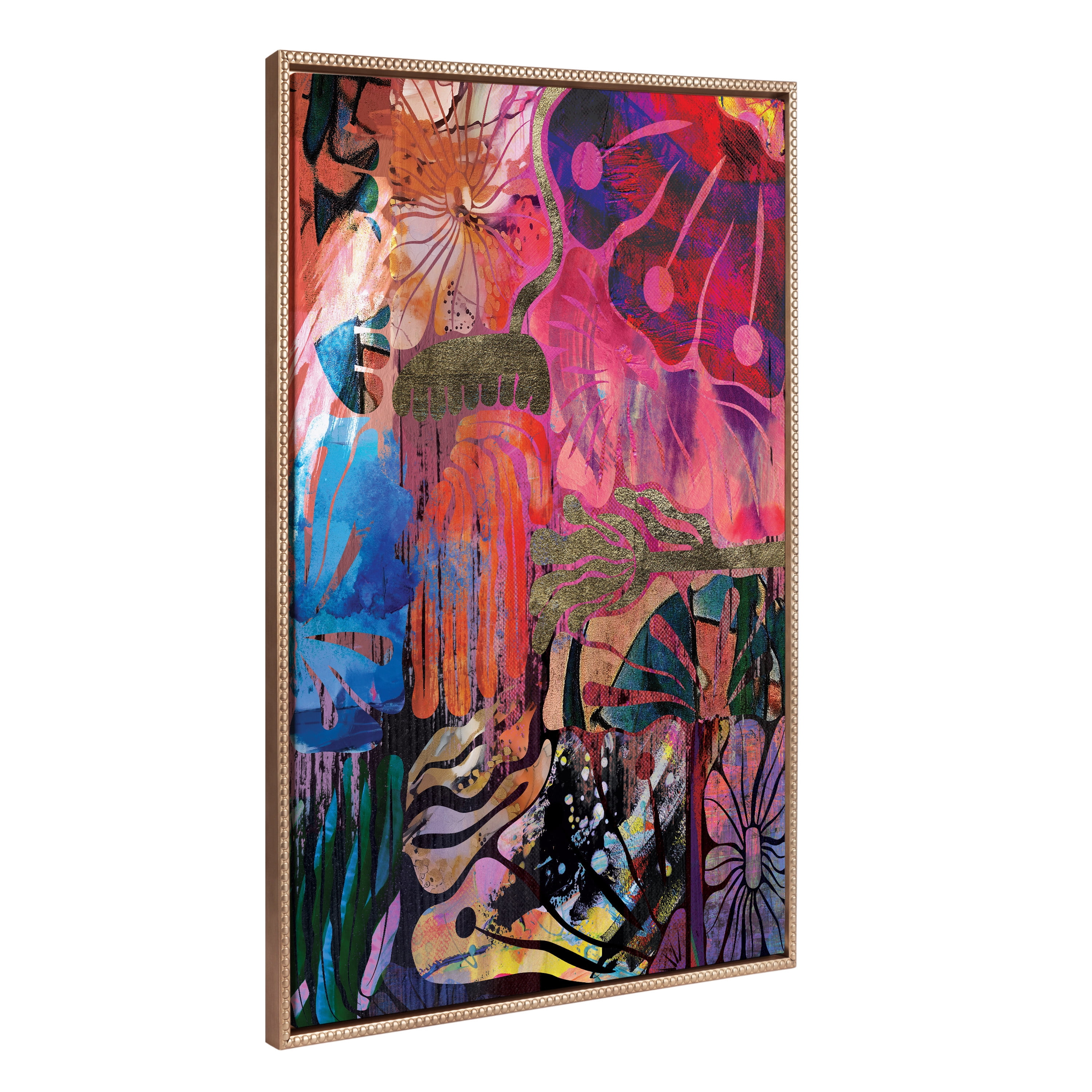 Kate and Laurel Sylvie Beaded NC Abstract 612 Vintage Framed Canvas ...