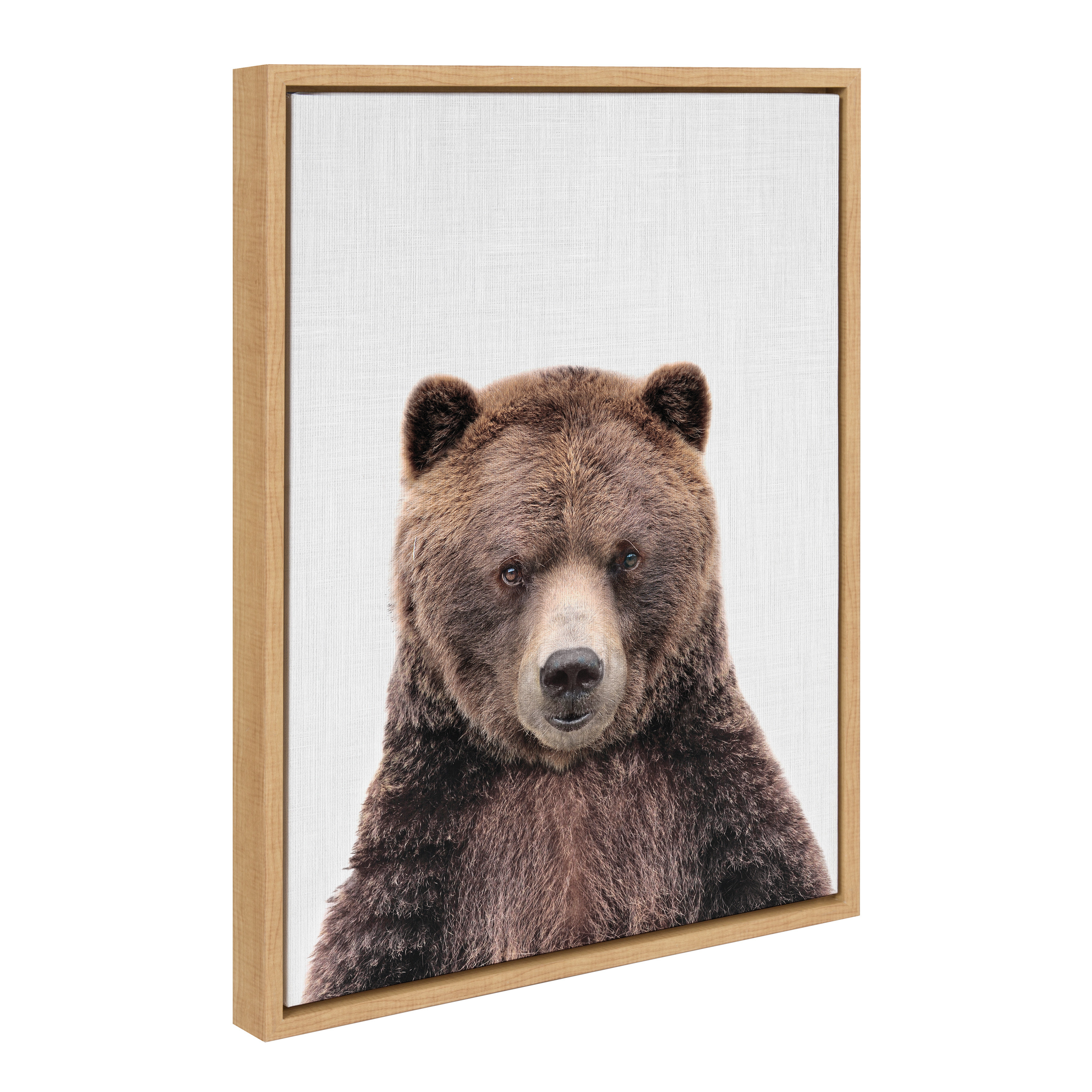 Kate and Laurel Sylvie Cute Bear Color Framed Canvas Wall Art by Simon ...
