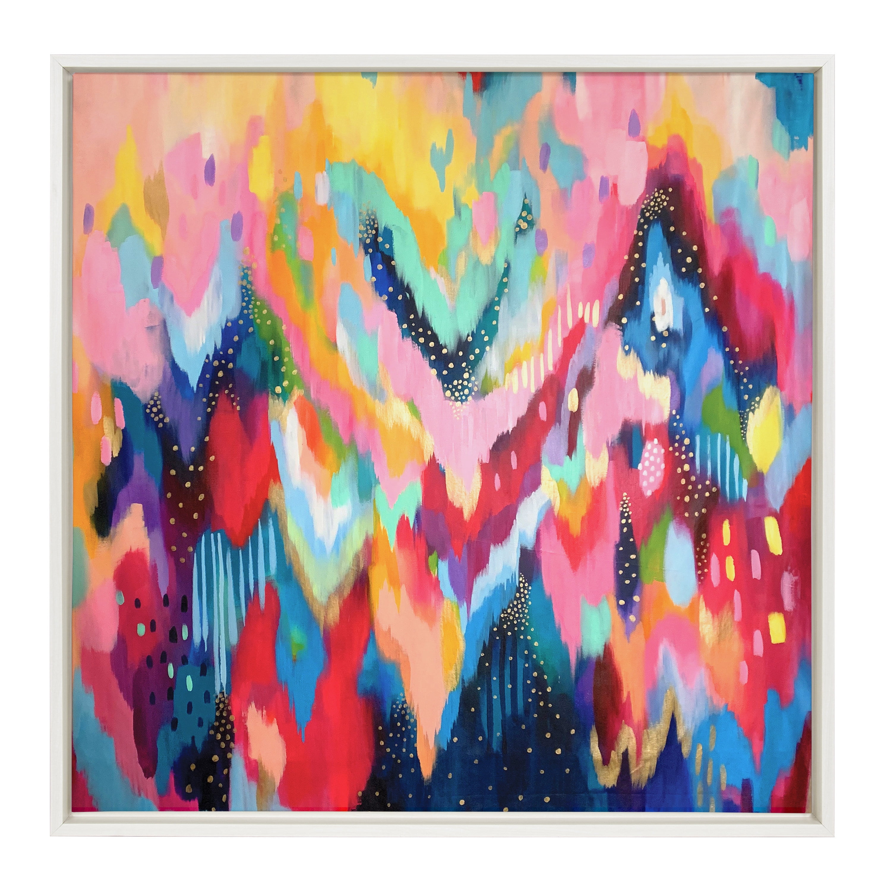 Kate and Laurel Sylvie EV Brushstroke 100 Framed Canvas Wall Art by ...