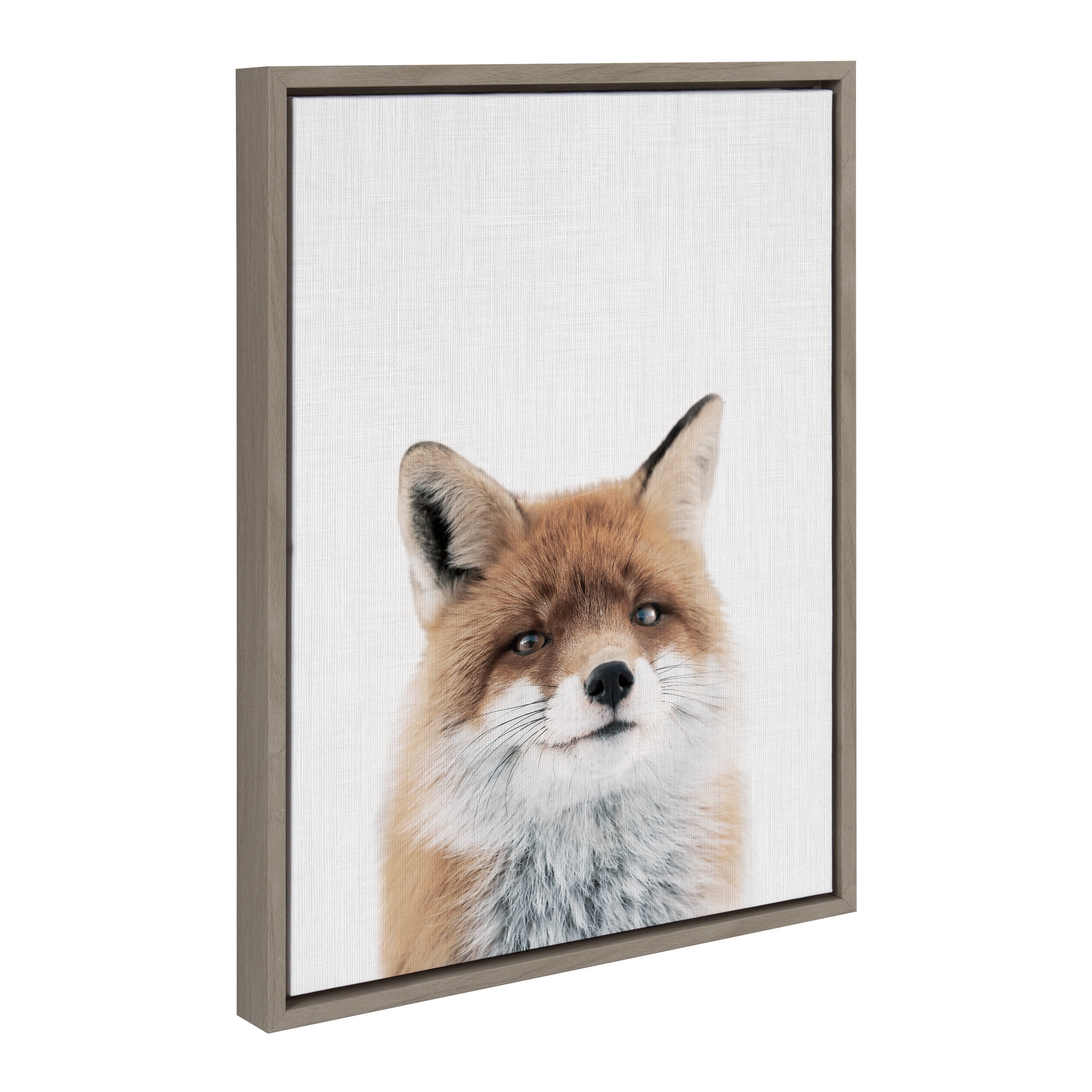 Kate and Laurel Sylvie Fox Color Framed Canvas Wall Art by Simon Te of ...