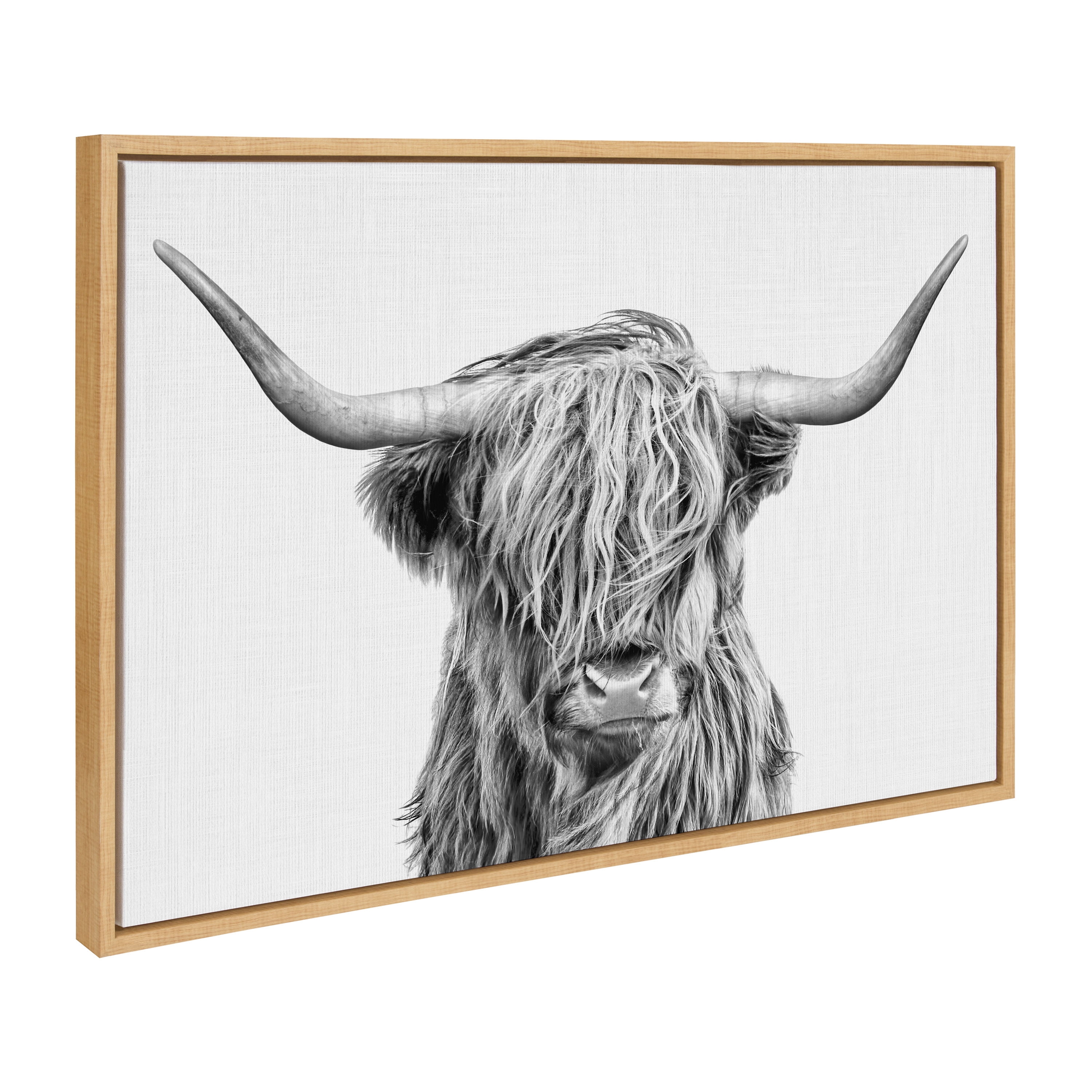 Kate and Laurel Sylvie Highland Cow 2 Framed Canvas Wall Art by Simon ...
