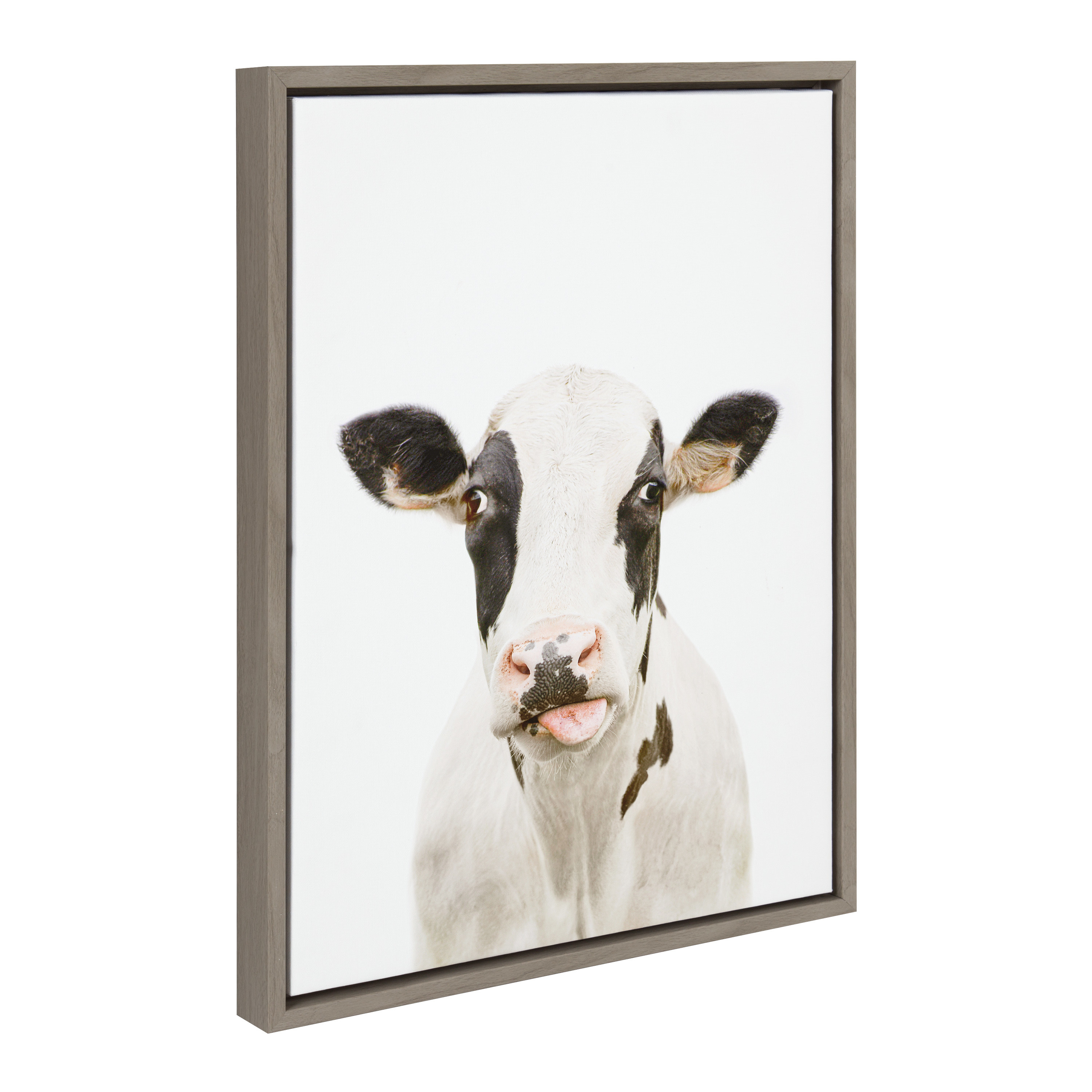 Kate and Laurel Sylvie Holstein Cow Portrait Framed Canvas Wall Art by ...