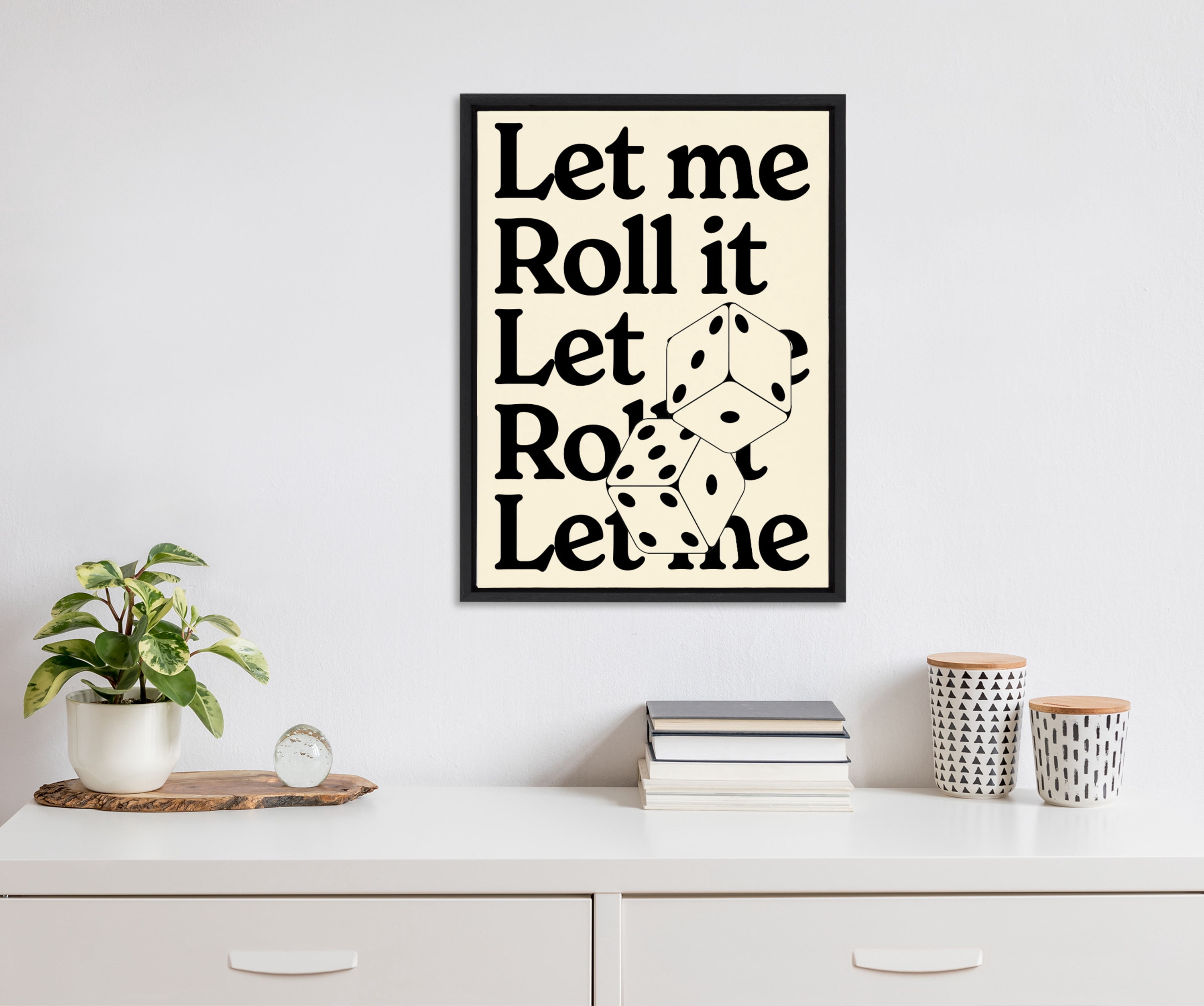 Kate and Laurel Sylvie Let Me Roll It Framed Canvas Wall Art by Alli ...