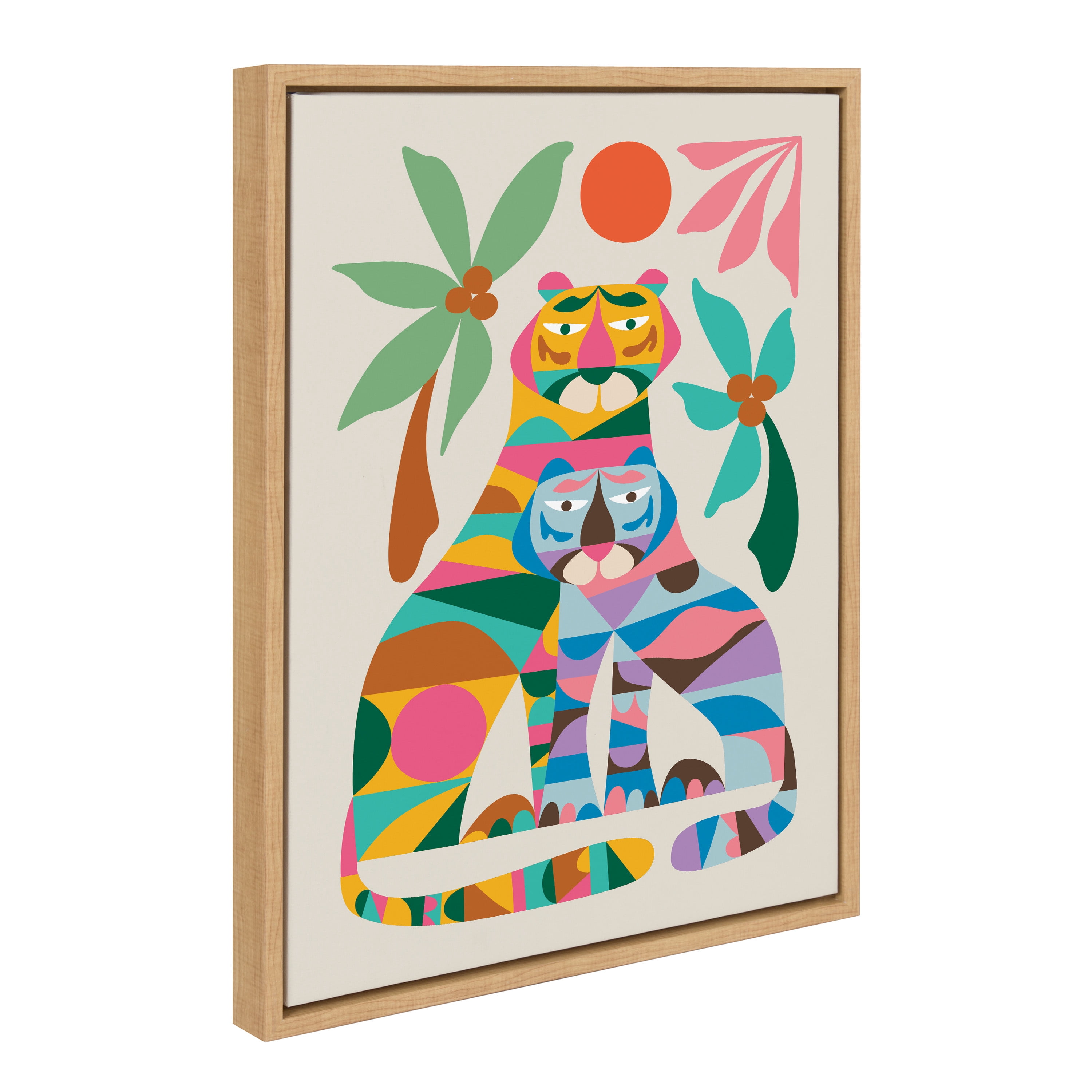 Kate and Laurel Sylvie MCM Tiger Love Framed Canvas Wall Art by Rachel ...