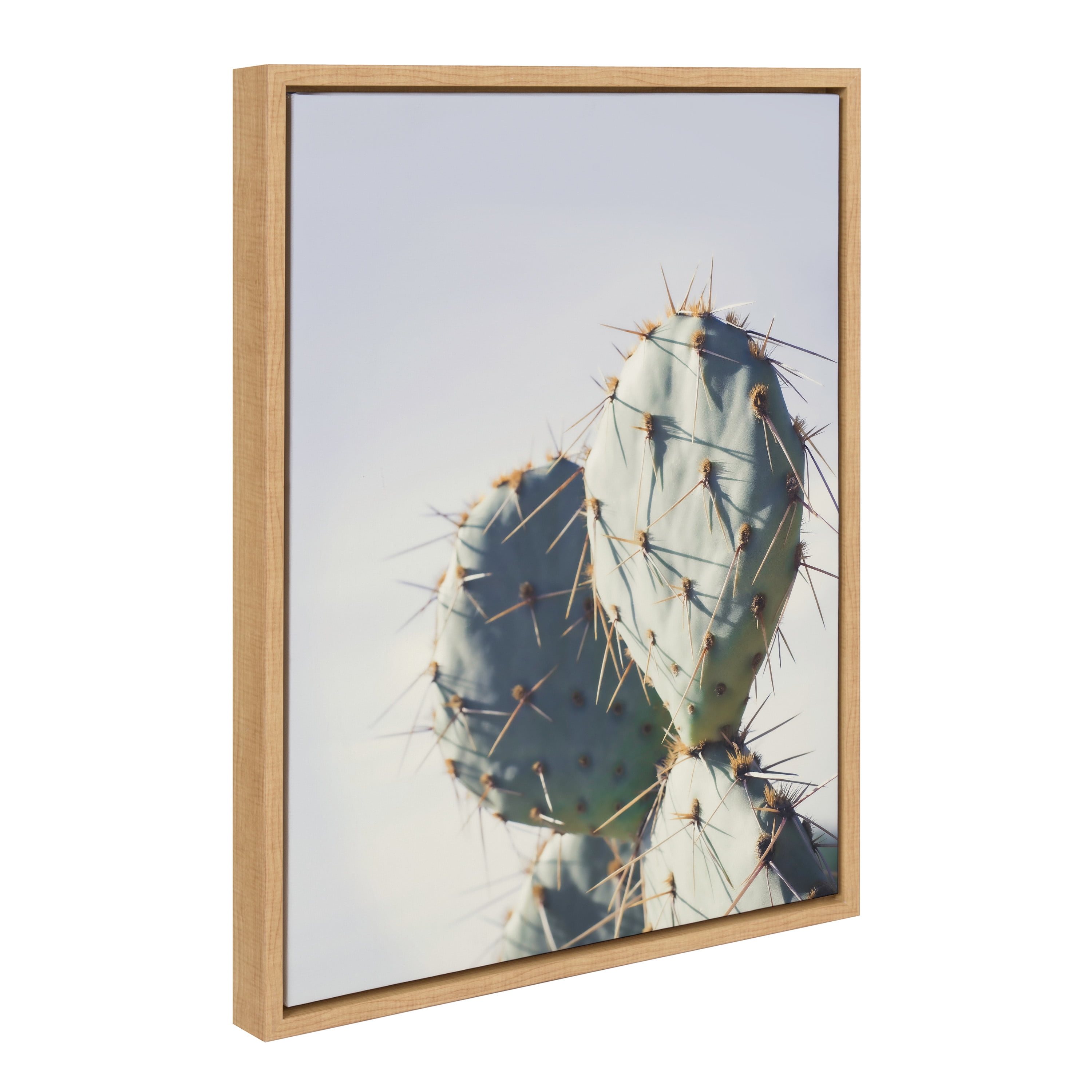 Kate and Laurel Sylvie Pastel Cactus Framed Canvas Wall Art by ...