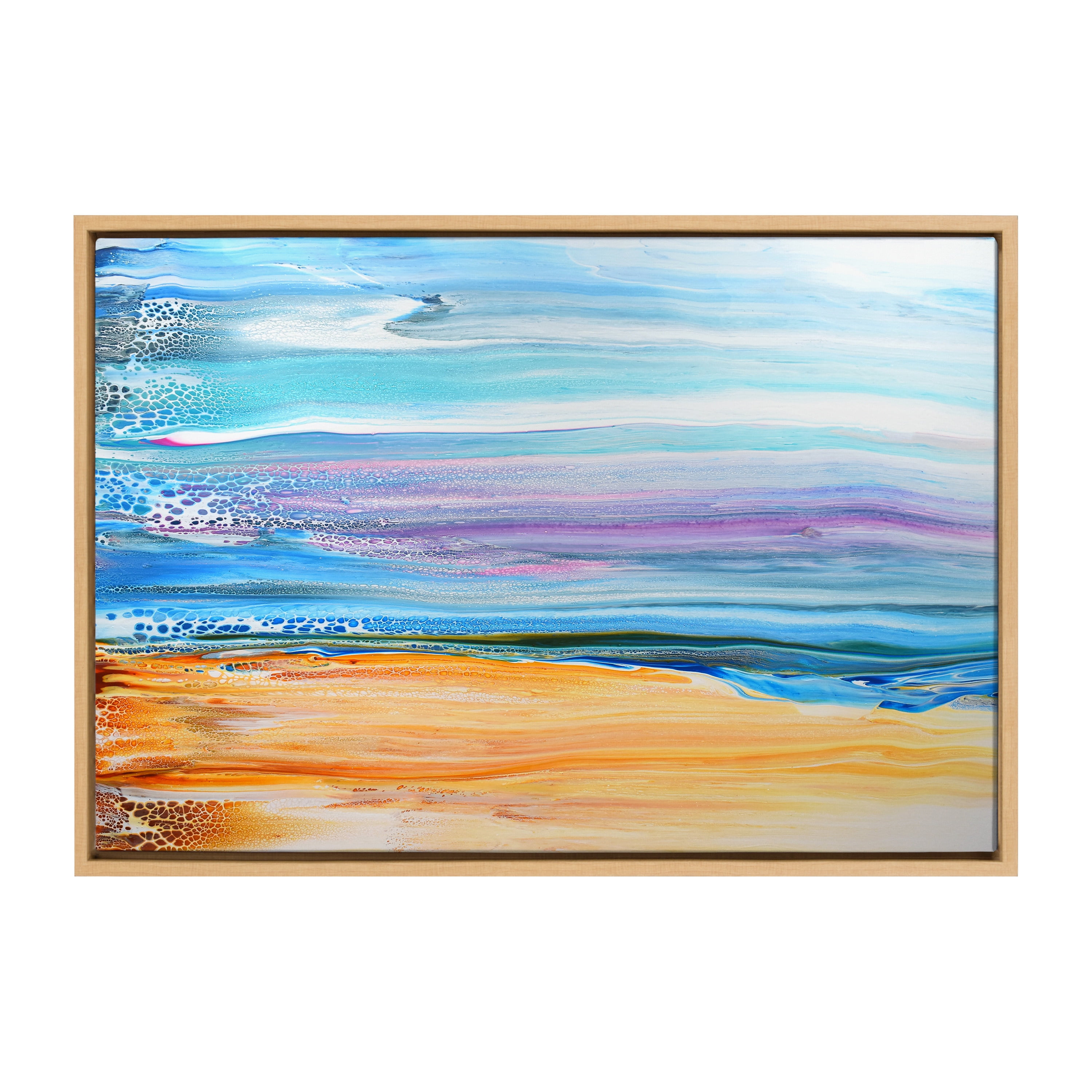 Kate and Laurel Sylvie Sand and Surf Framed Canvas Wall Art by Xizhou ...