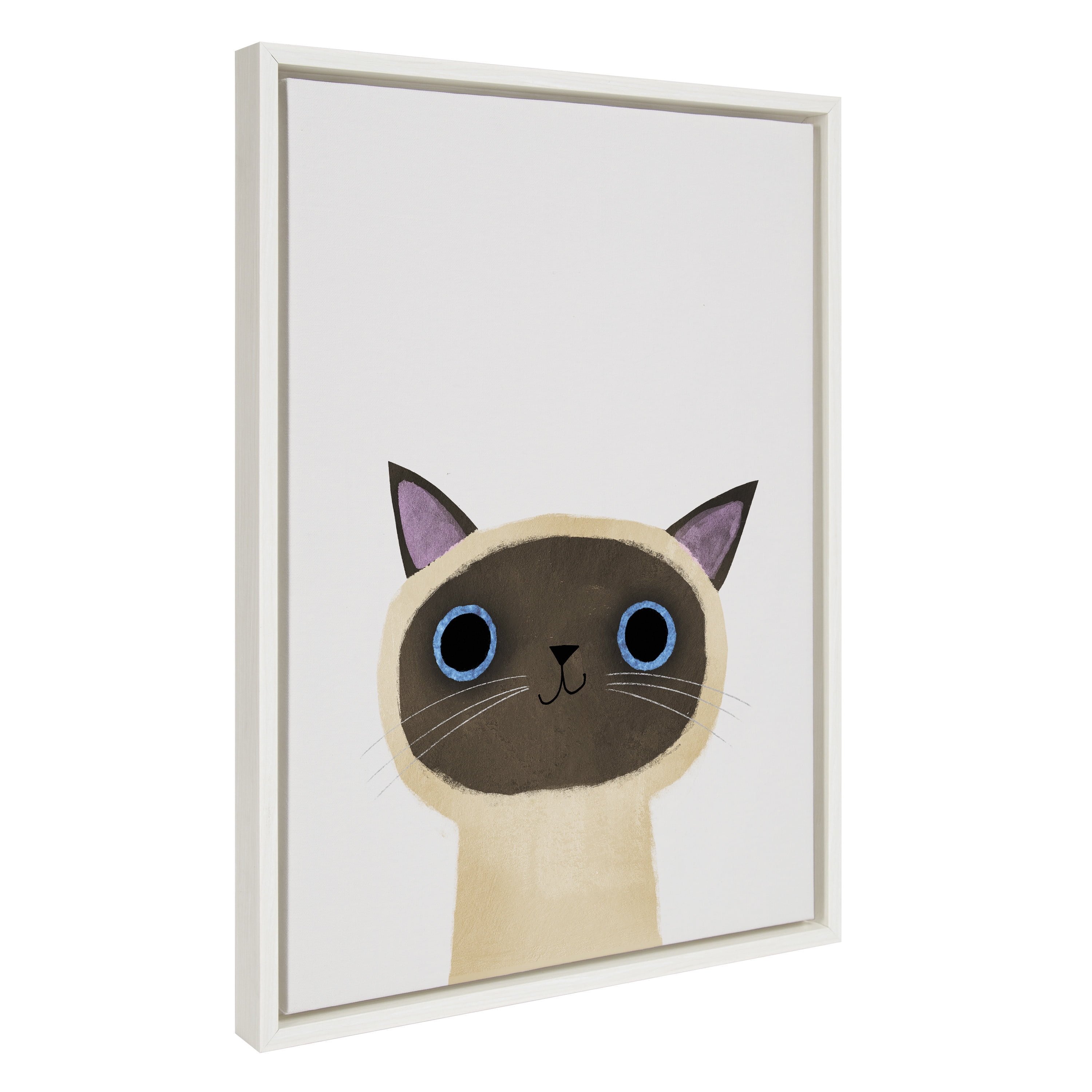 Kate and Laurel Sylvie Siamese Cat Framed Canvas Wall Art by Planet Cat ...