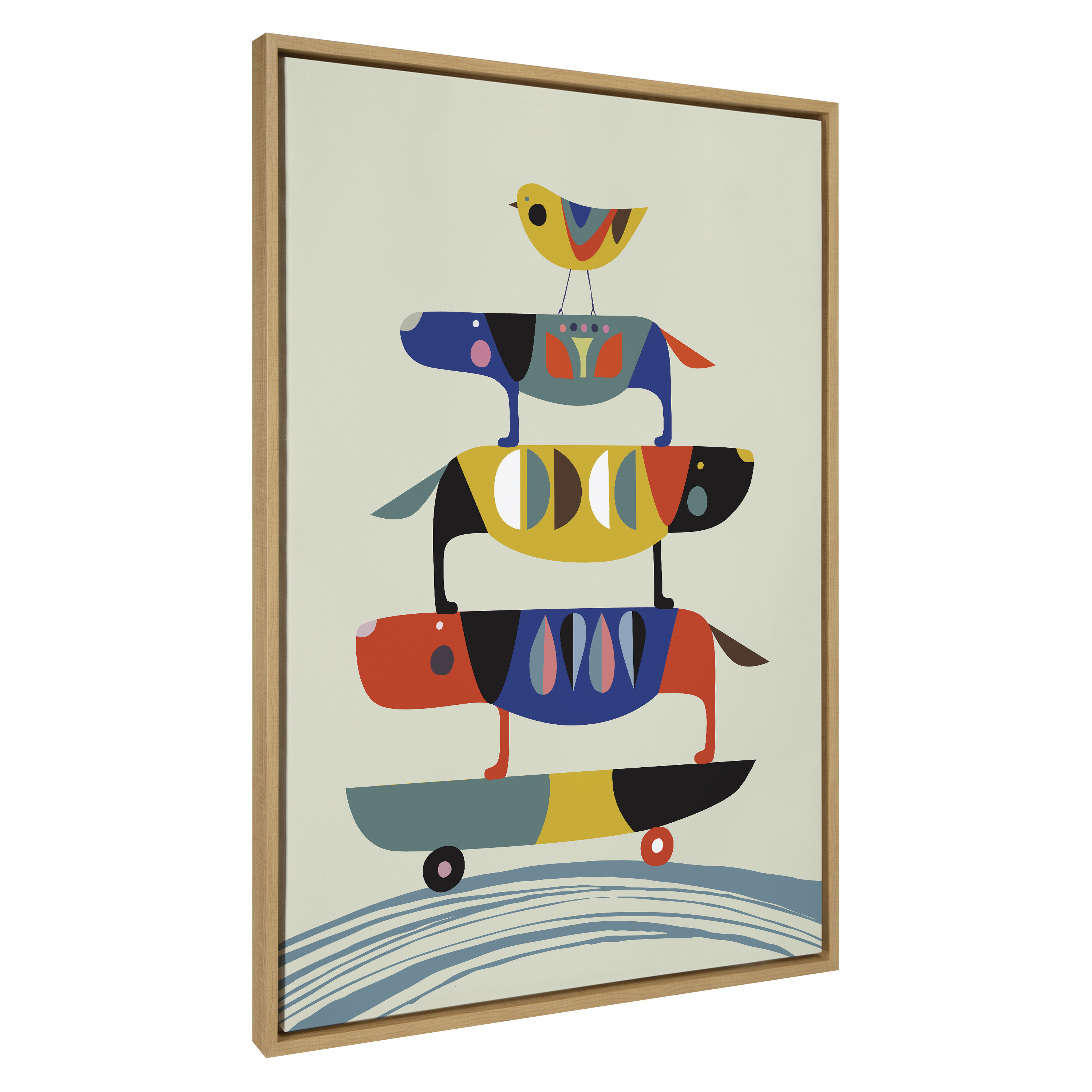 Kate and Laurel Sylvie Skate Dog Framed Canvas Wall Art by Rachel Lee ...