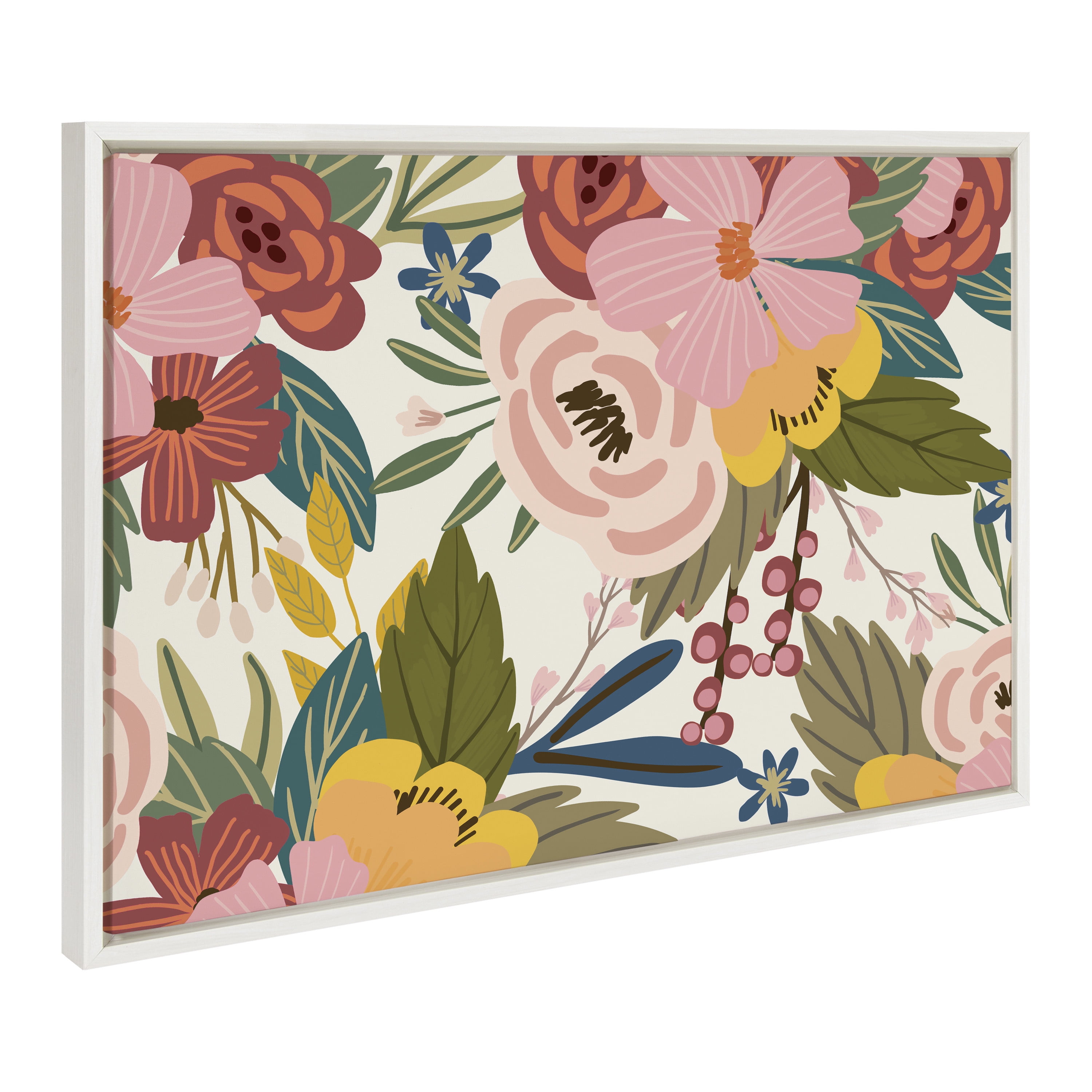 Kate and Laurel Sylvie Softly Framed Canvas Wall Art by Mia Charro, 23x33 White, Modern Fun ...