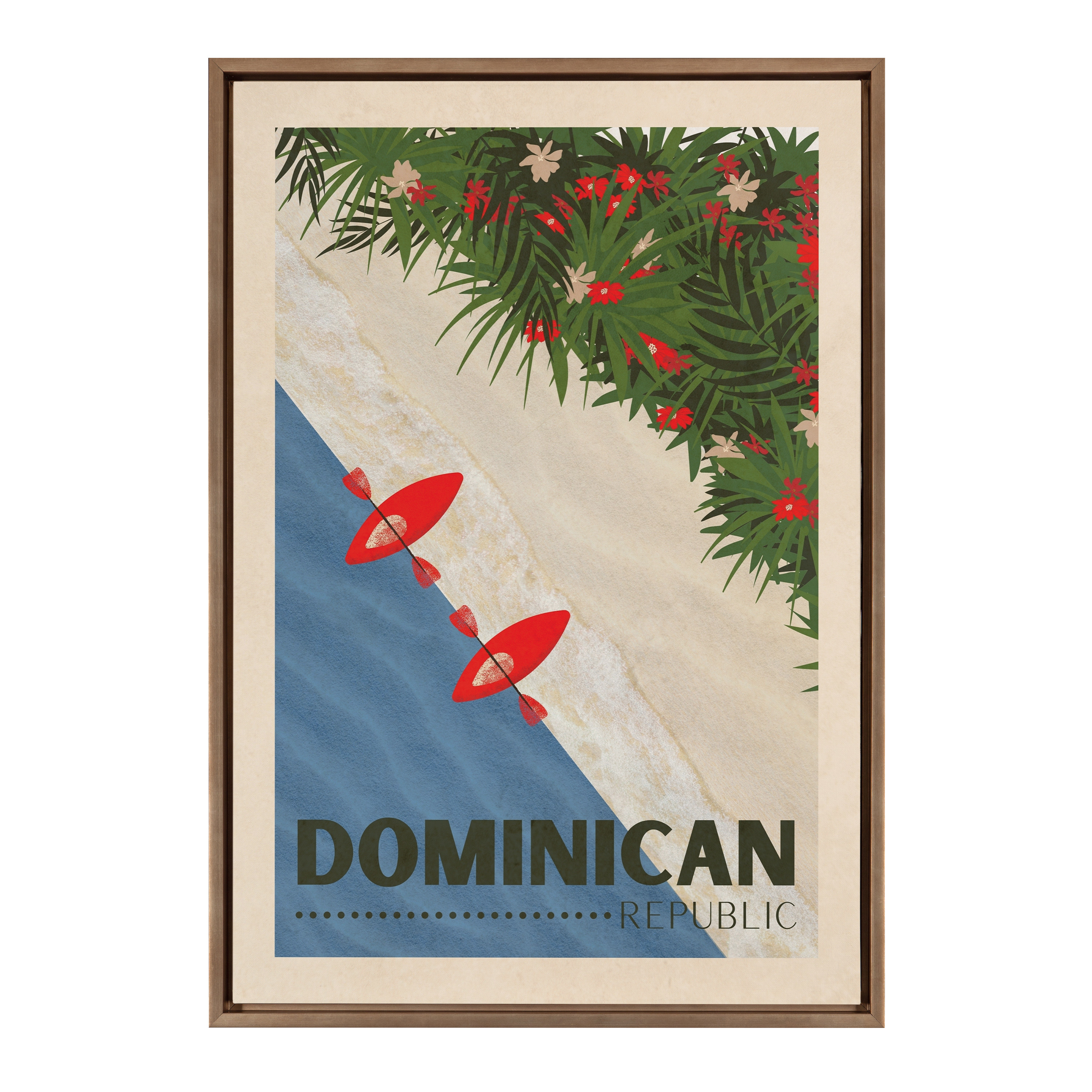 Kate and Laurel Sylvie Travel Poster Dominican Republic Framed Canvas ...