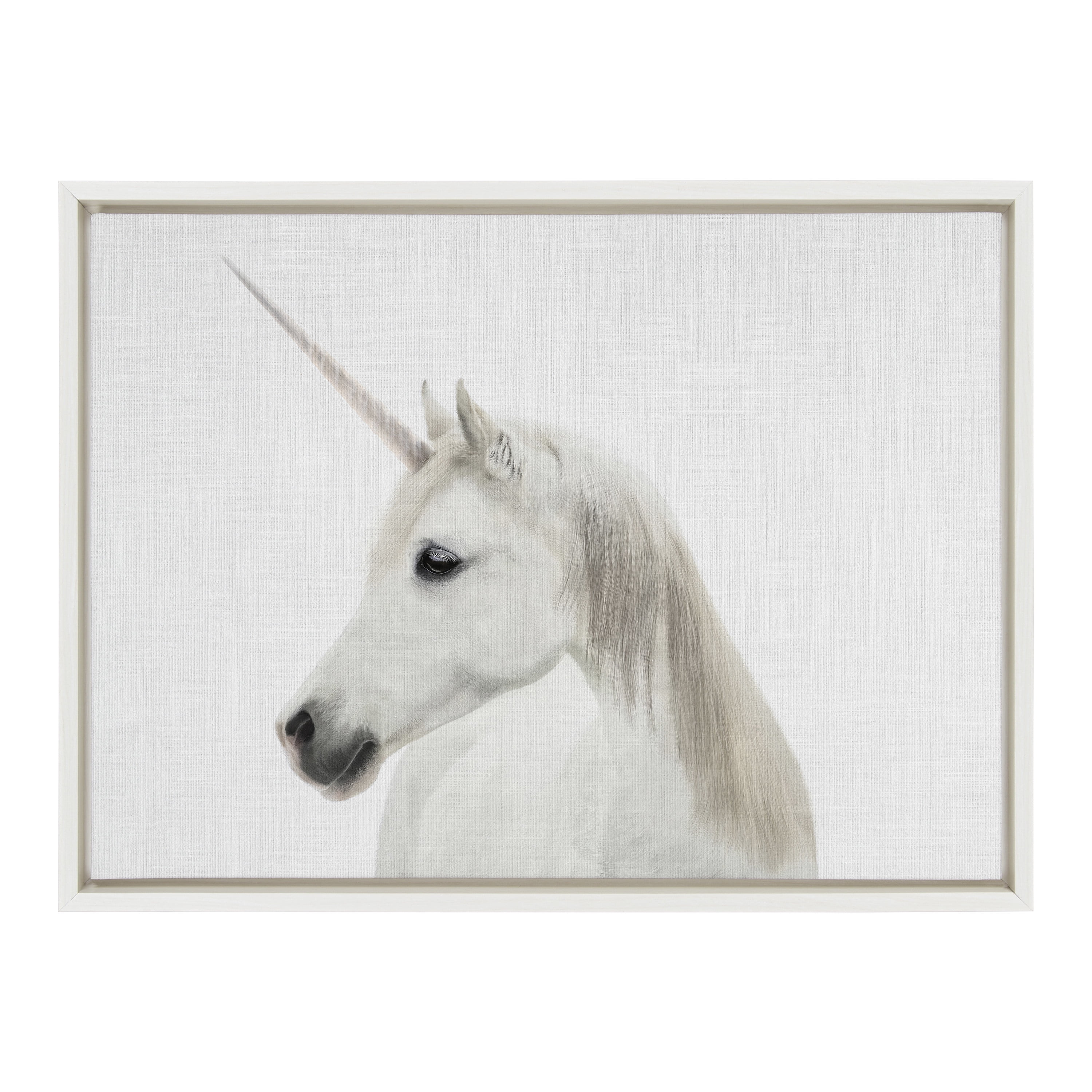 Kate and Laurel Sylvie Unicorn Color Framed Canvas Wall Art by Simon Te ...