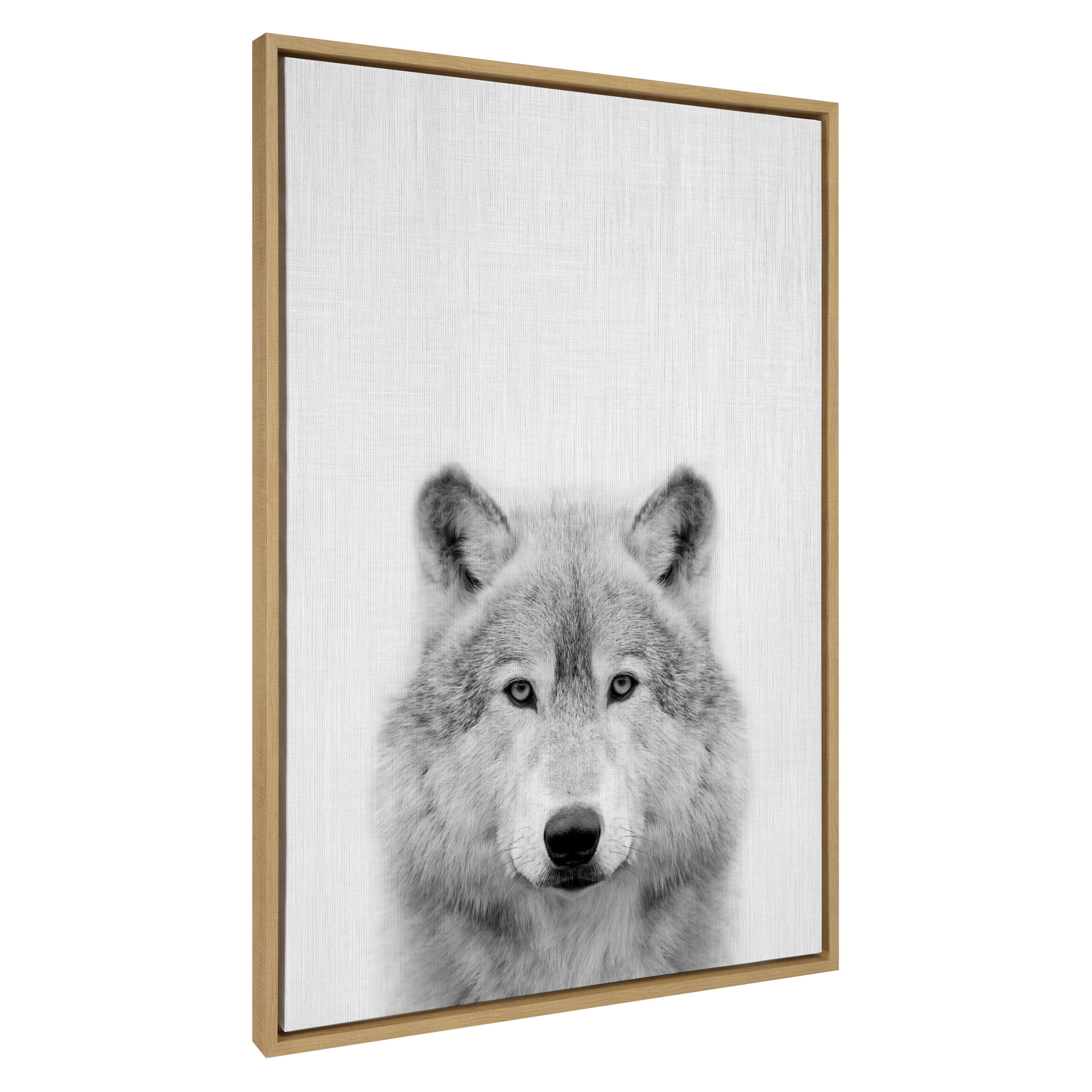 Kate and Laurel Sylvie Wolf Framed Canvas Wall Art by Simon Te of Tai ...