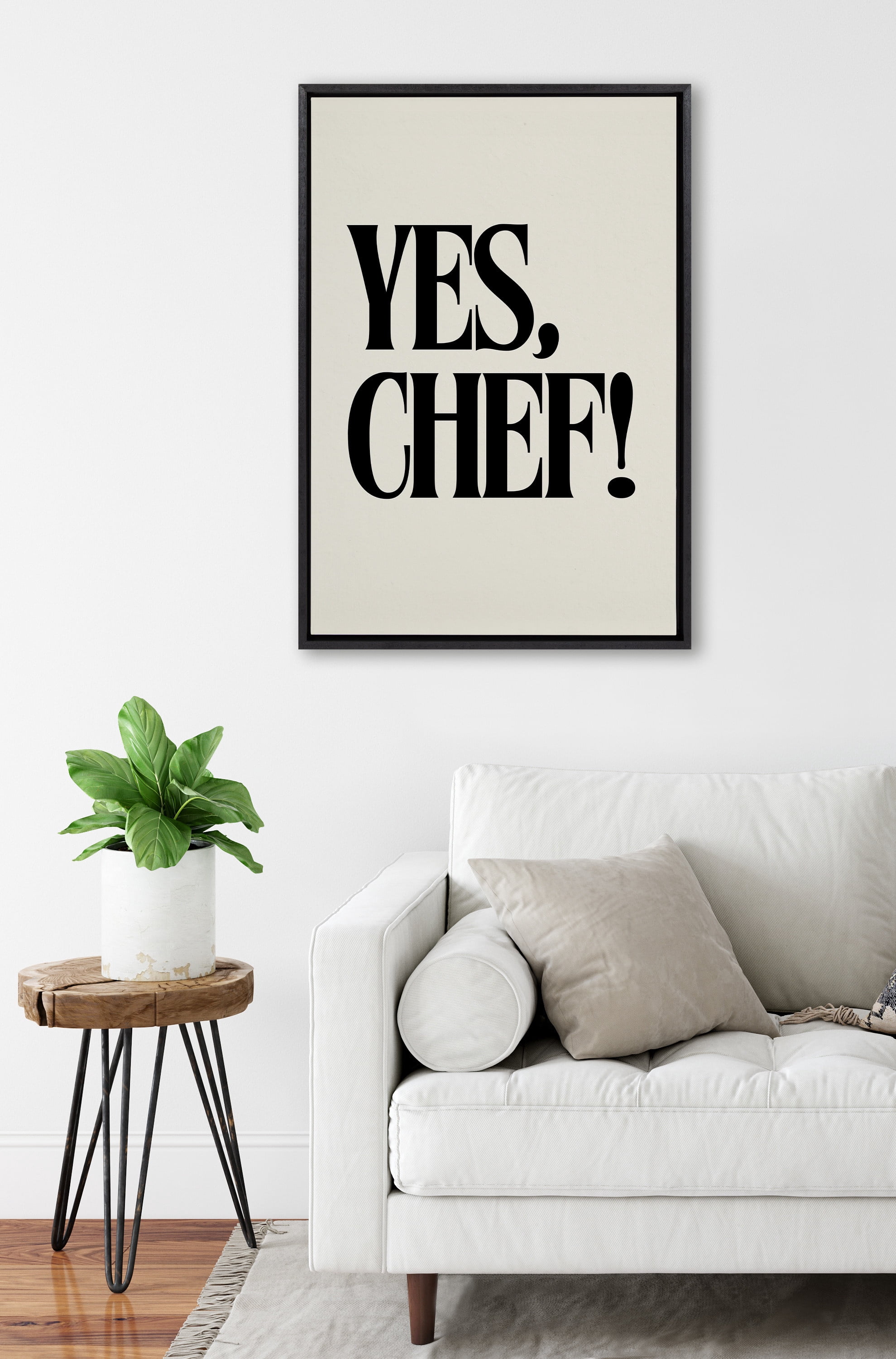 Kate and Laurel Sylvie Yes Chef Framed Canvas Wall Art by Saint and ...