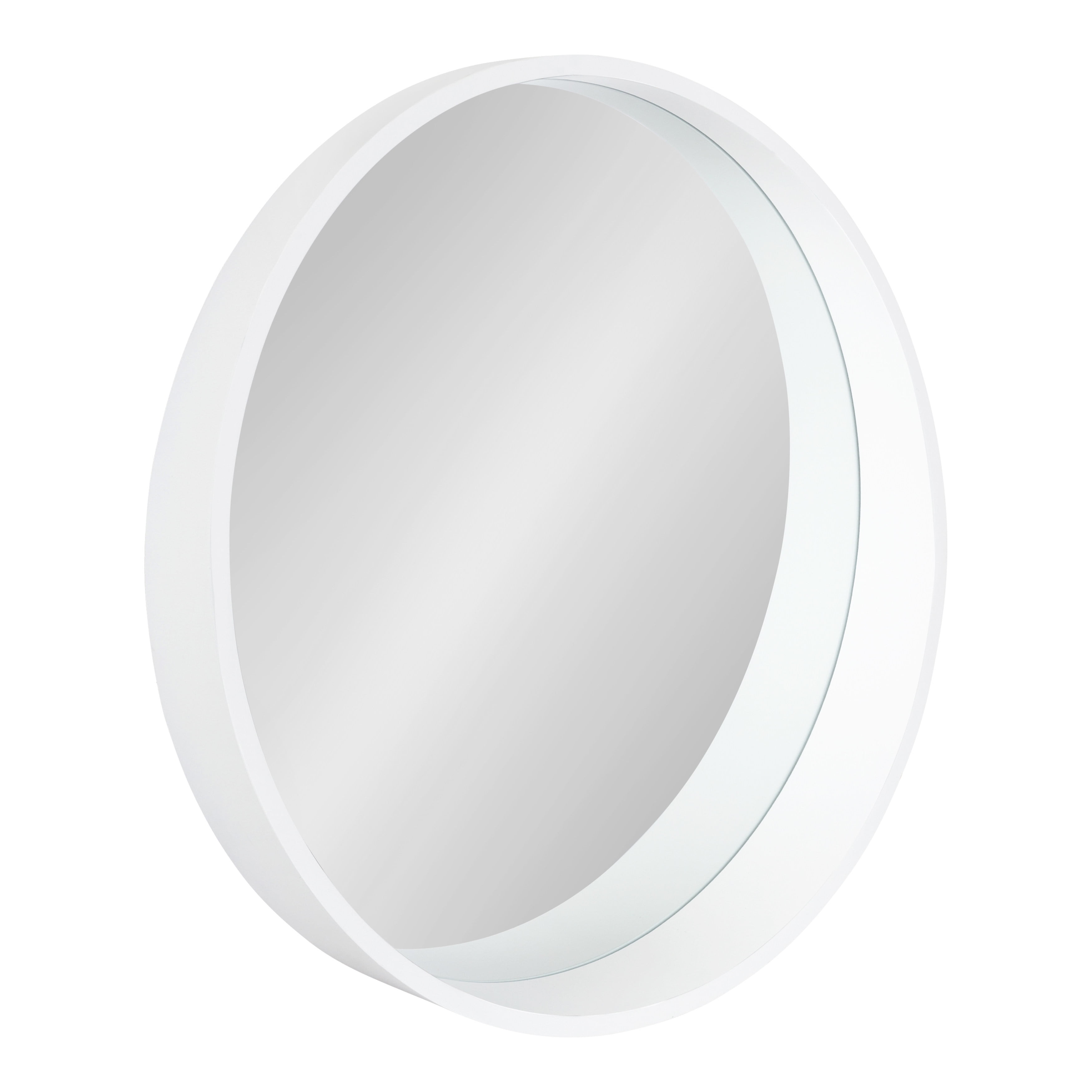 Kate and Laurel Wheeler Graduated Round Mirror, 24" Diameter, White ...