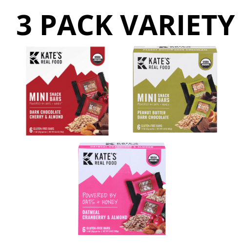 Kate's Real Food Organic Mini Snack Bars 3 Pack Variety - Walmart.com